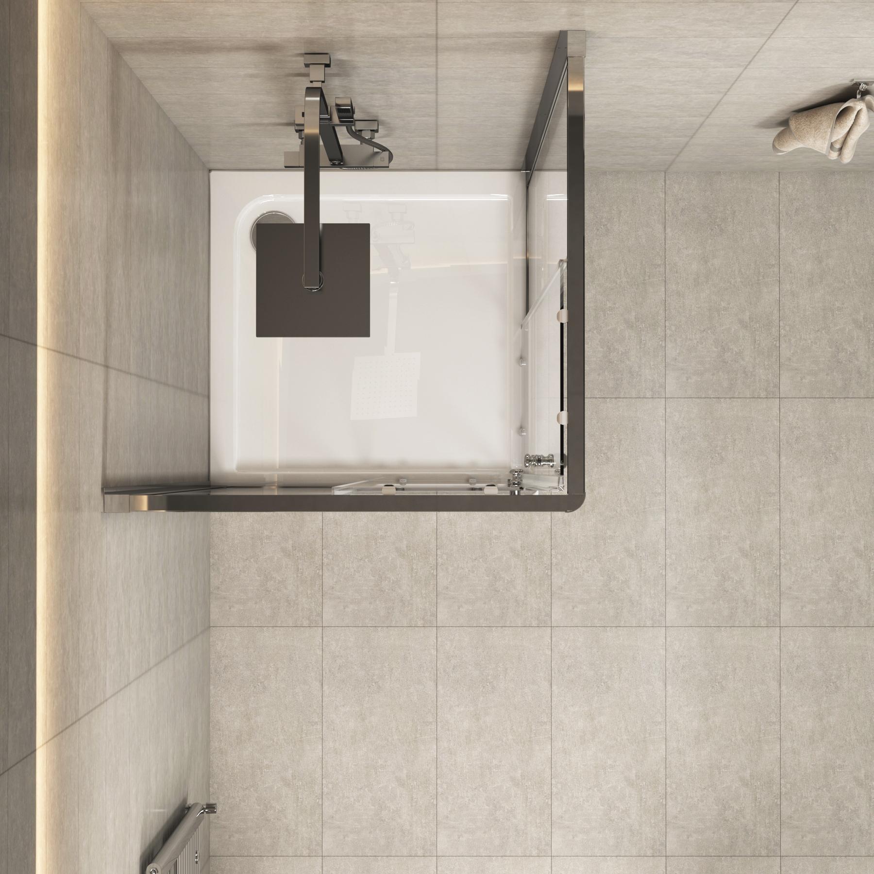 Plaza 1100 x 1100mm Square Corner Entry Shower Enclosure - Sliding Door ...