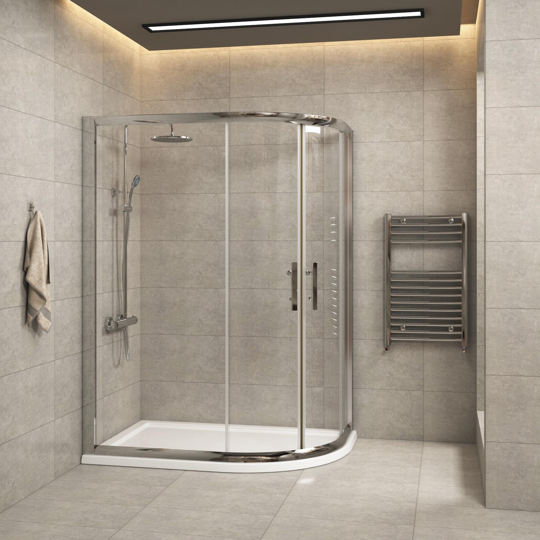 Imperial RH Offset Quadrant Shower Enclosure with Pearlstone Shower ...