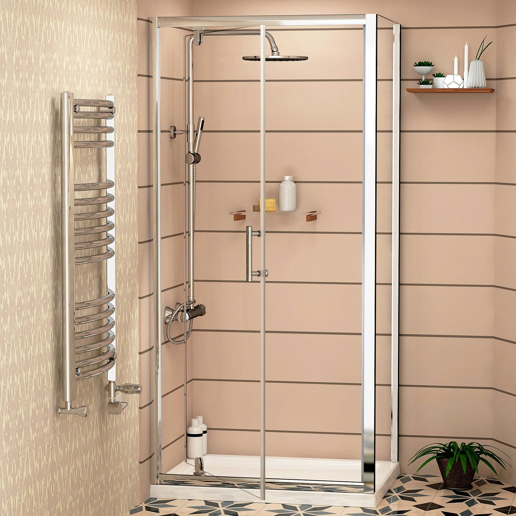 Cube Pivot Door Square Shower Enclosure with Shower Tray 6mm - Various ...