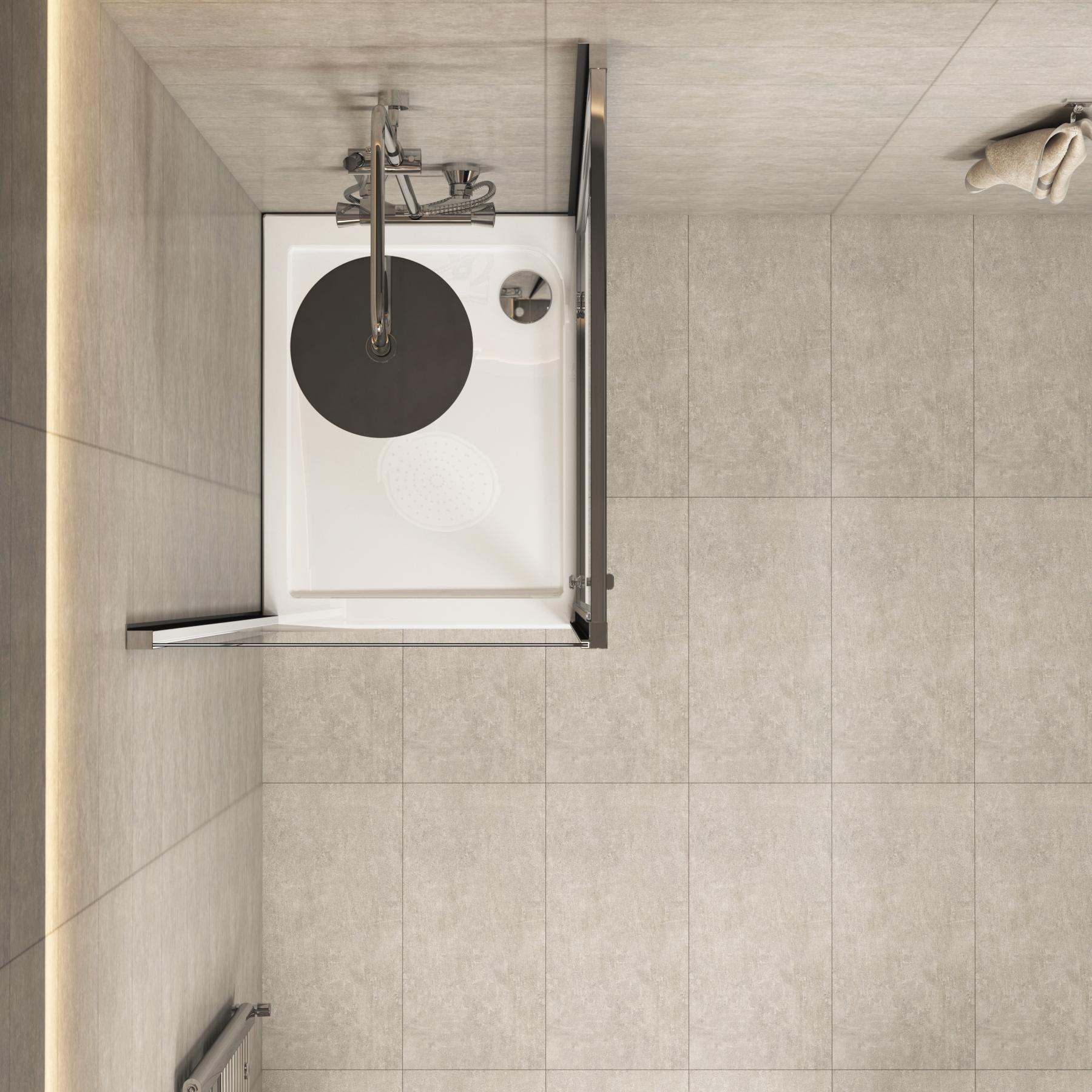 Cube Pivot Door Square Shower Enclosure with Shower Tray 6mm - Various ...