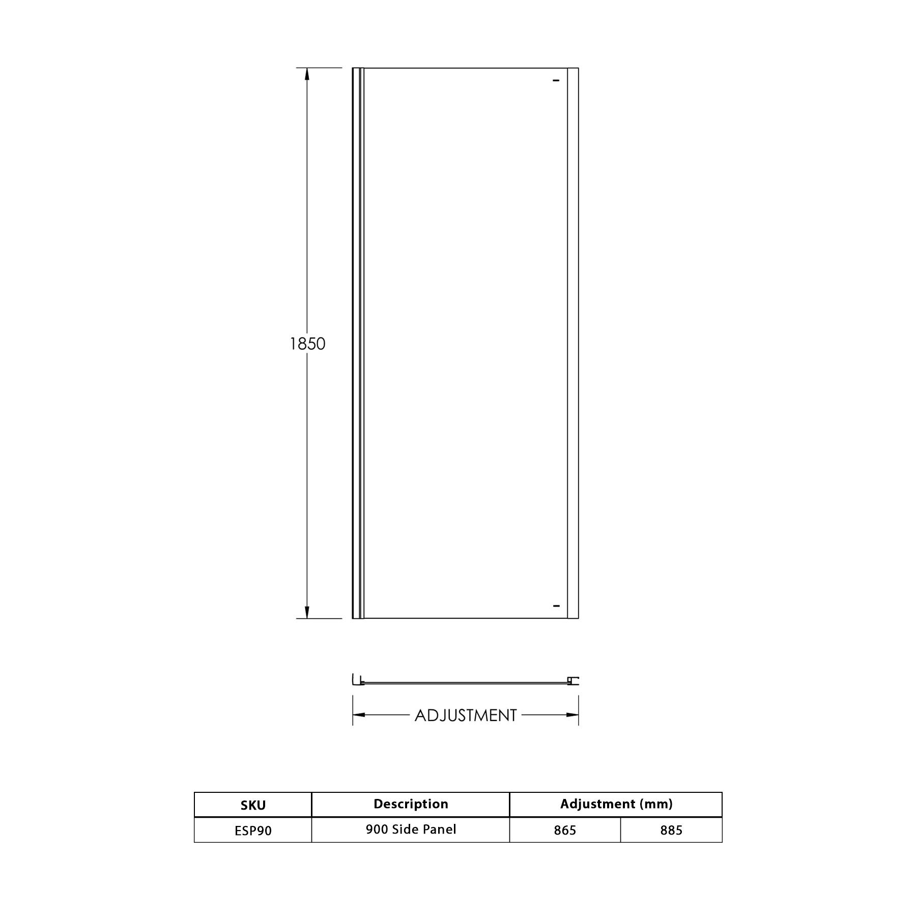 Milan 1400 x 900mm Matt Black Rectangle Sliding Door 3-Sided Shower ...