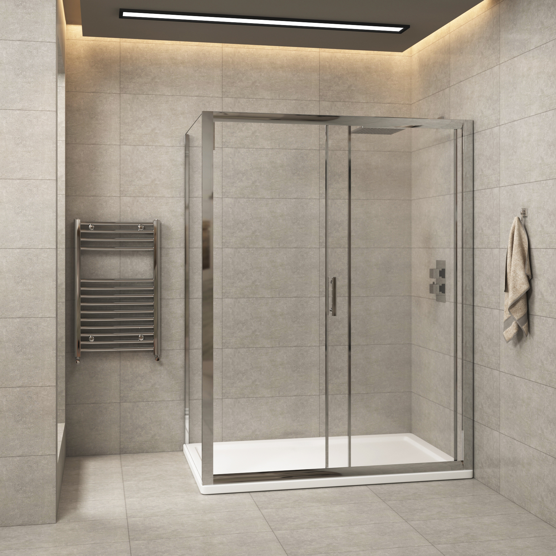 Grand 6mm Sliding Door Rectangular Shower Enclosure - Various Sizes ...