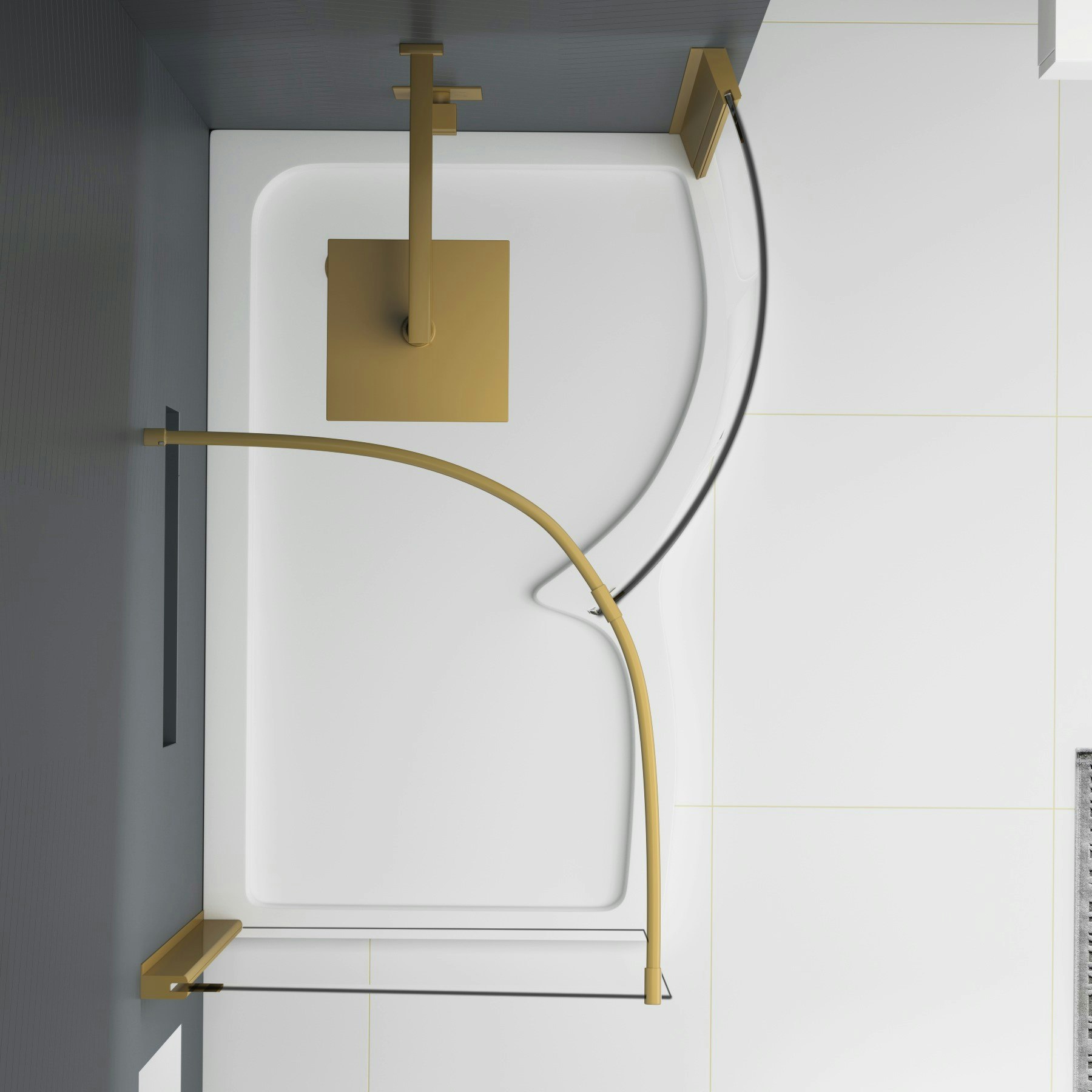 Milan 1400 X 900mm Curved Walk In Enclosure 8mm Glass Rh Tray