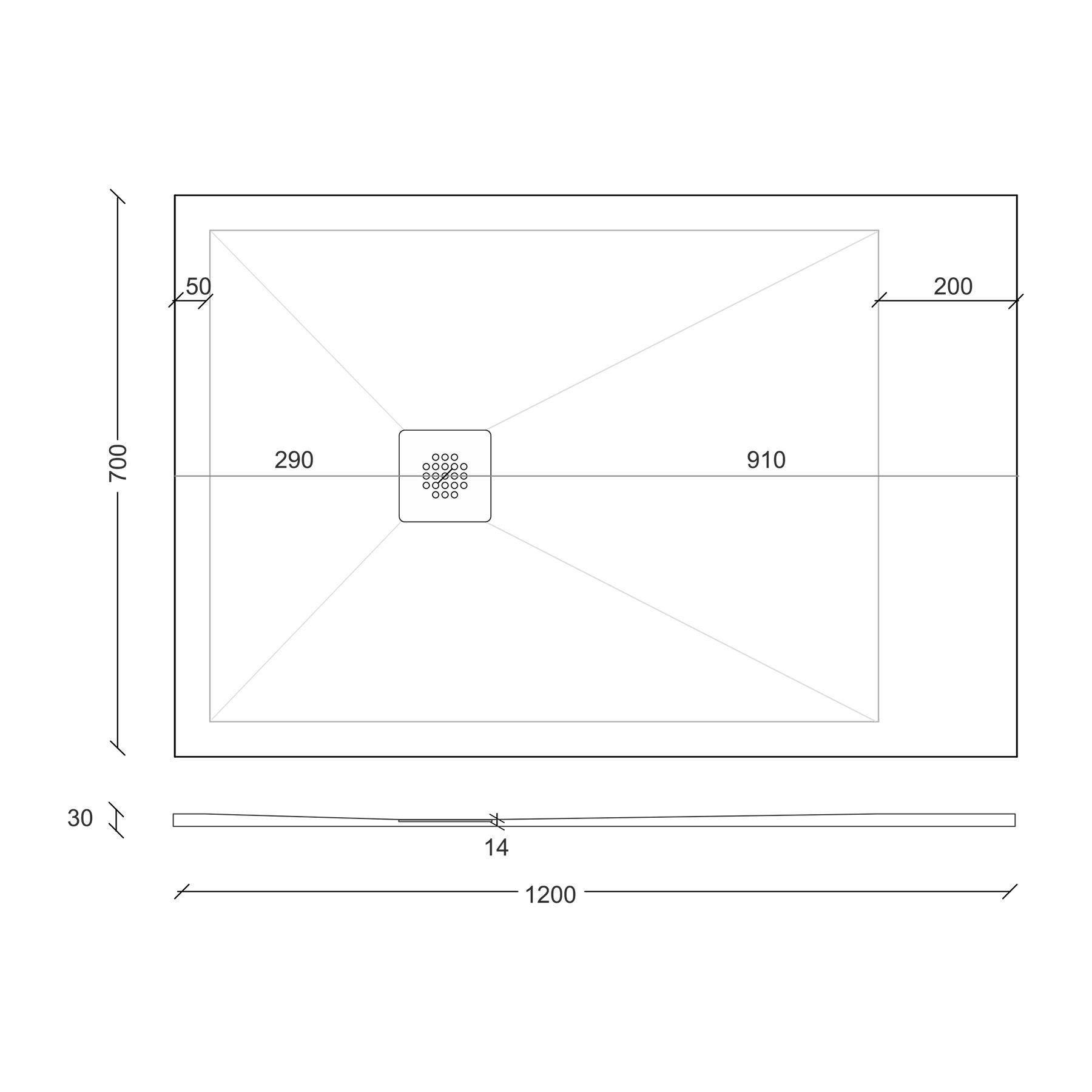 Luxor 2 Sided 1200 X 700mm Walk In Fluted Shower Enclosure With Tray