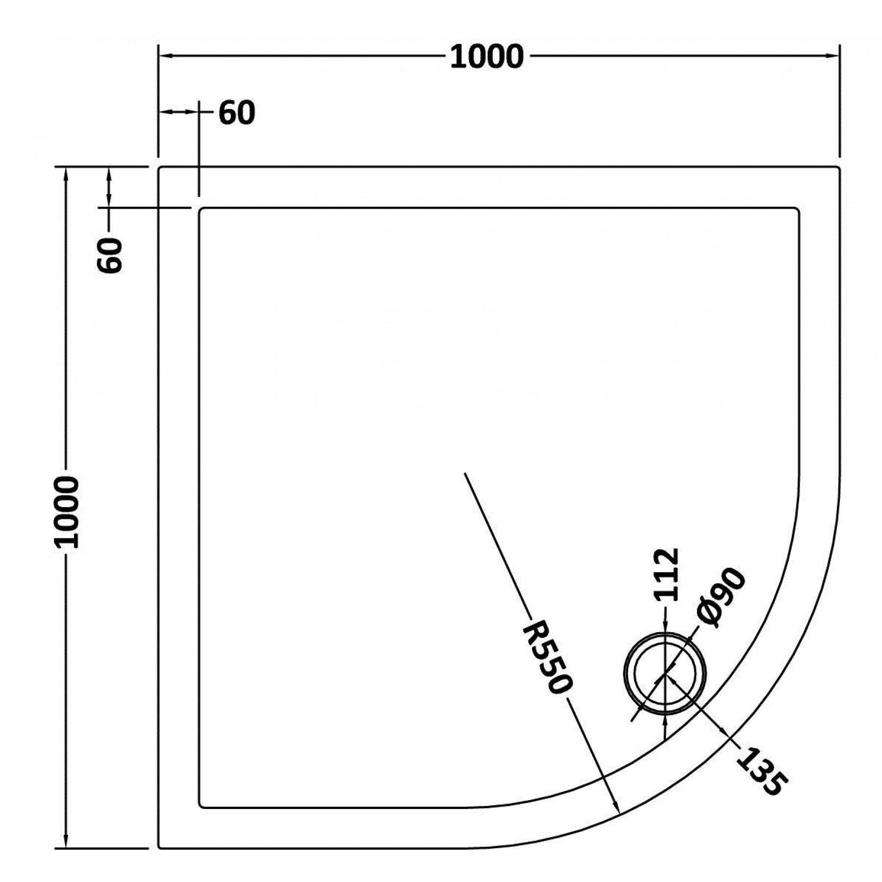 Imperial 1000 x 1000mm Quadrant Shower Enclosure with Tray - 6mm Double ...