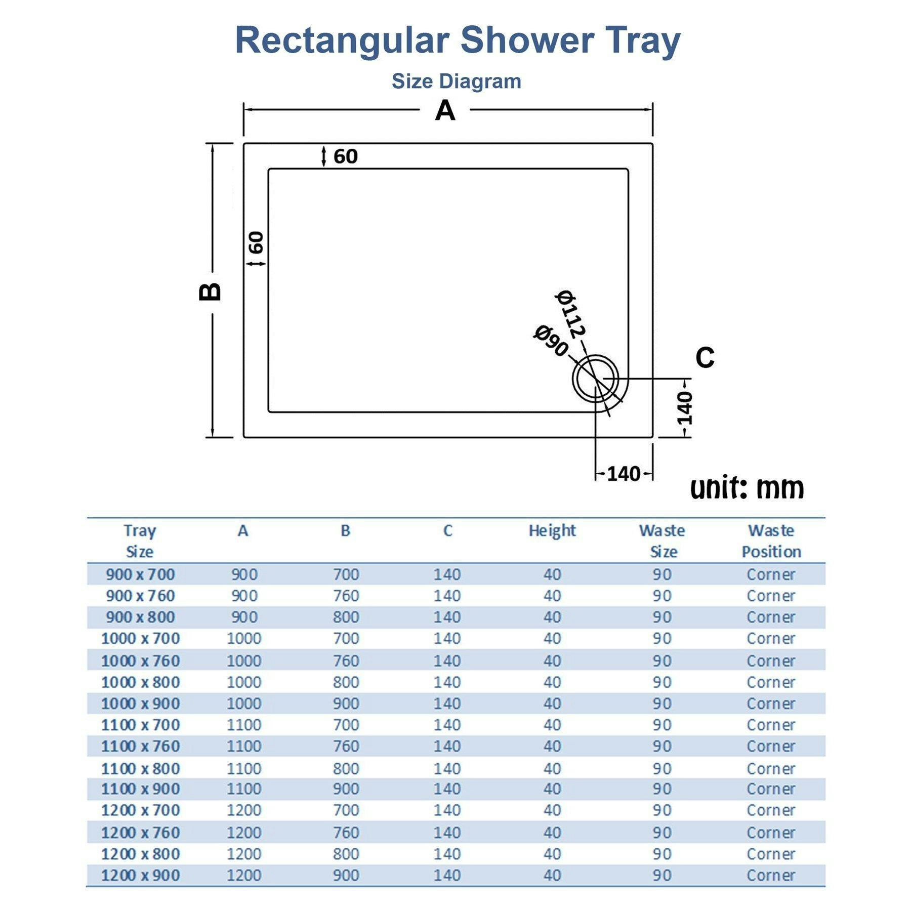Hudson Reed Rectangular Pearlstone Shower Tray - Various Sizes | Royal ...