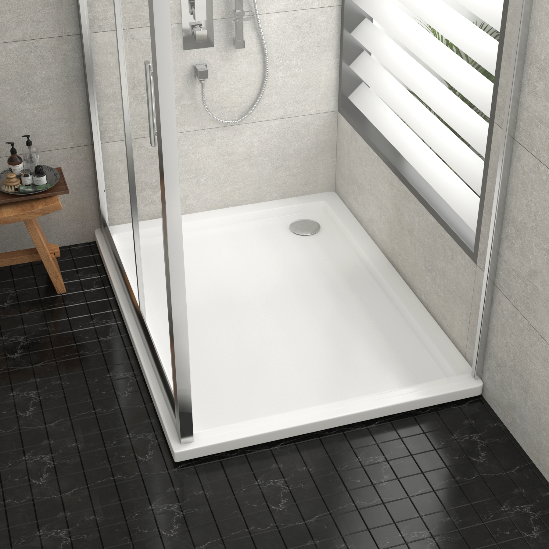 Hudson Reed Rectangular Pearlstone Shower Tray 1100 x 900 x 40 | Royal ...