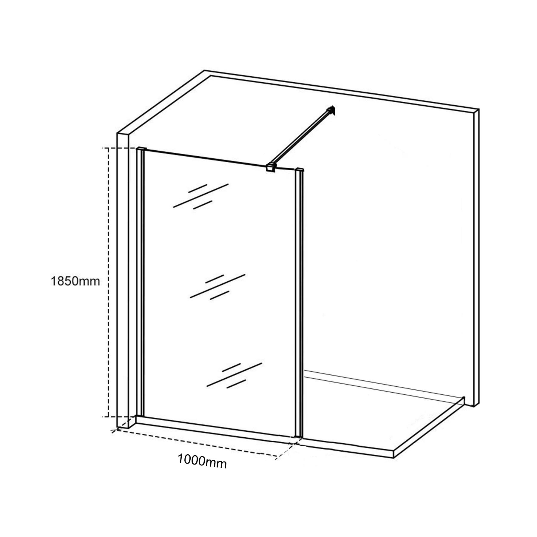 8mm Marbella 1000mm Wet Room Shower Screen Outer Framed Easy Clean