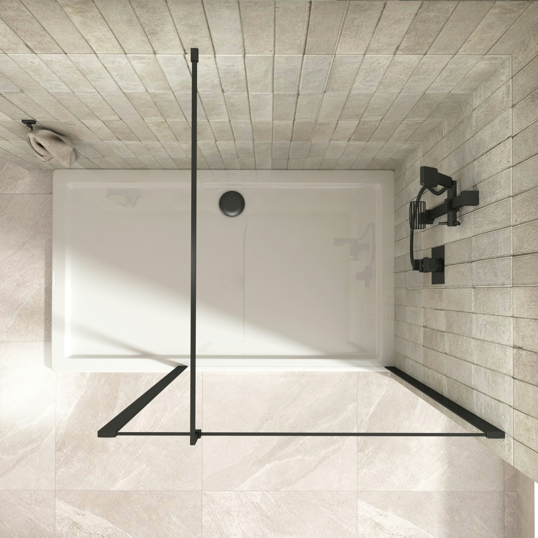 8mm Marbella Wet Room Shower Screen Outer Framed Easy Clean Glass
