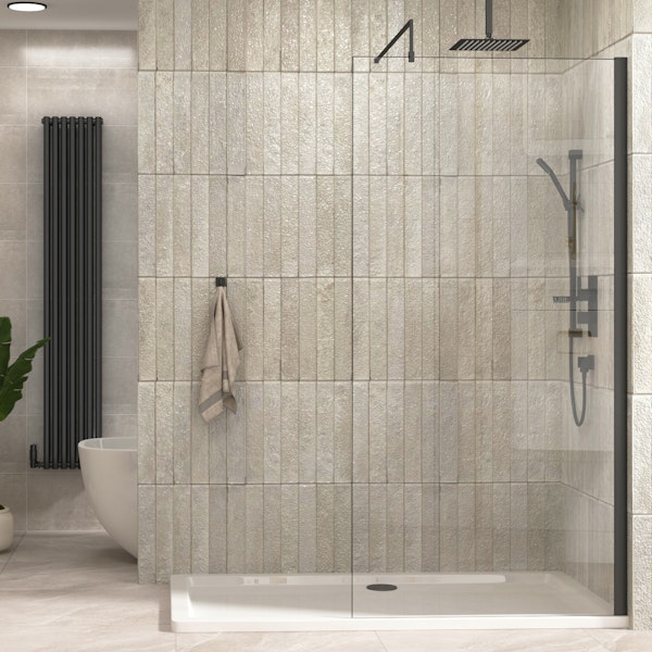 8mm Marbella Walk In Wet Room Shower Screen Easy Clean Glass Matt