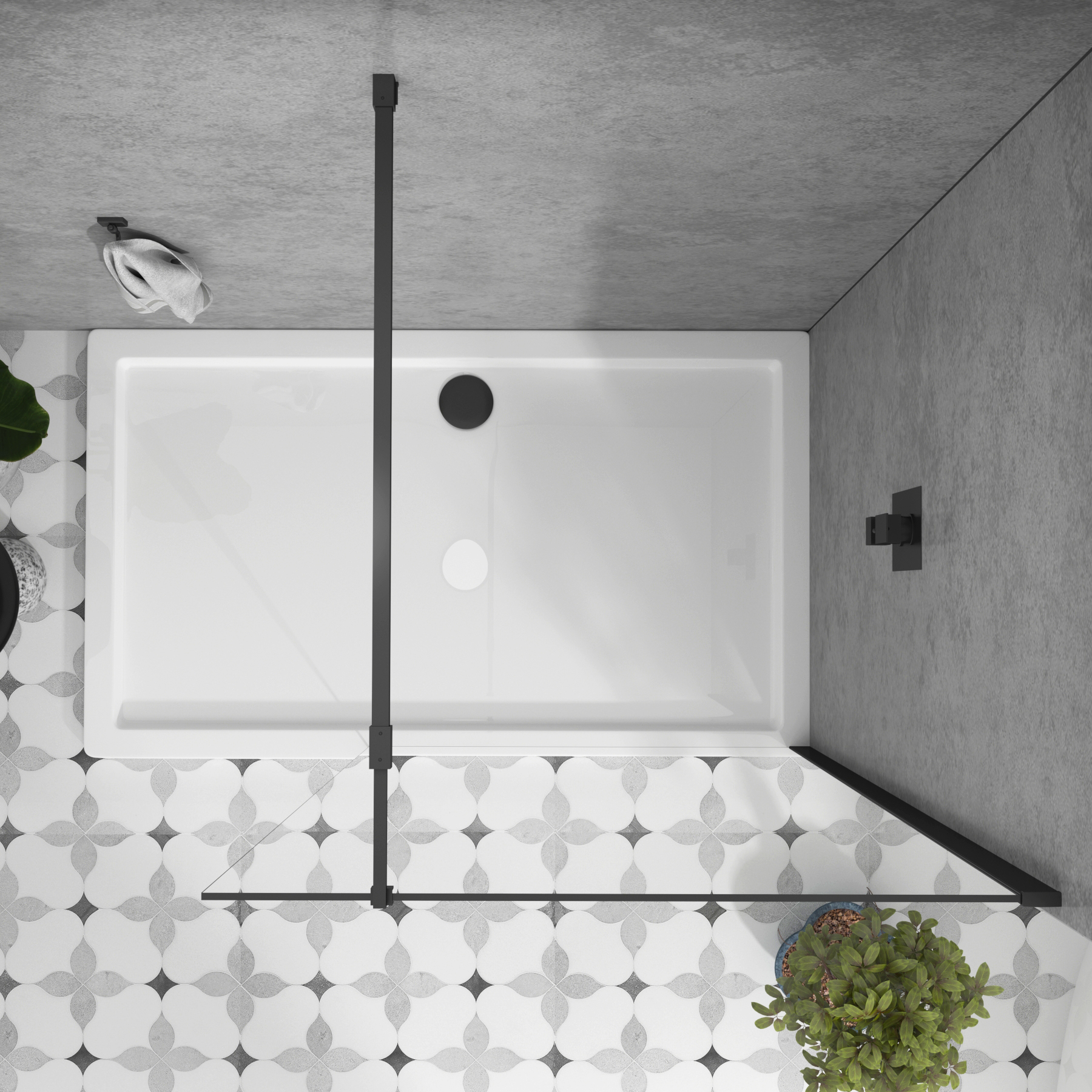 8mm Marbella Walk In Wet Room Shower Screen Easy Clean Glass - Matt ...