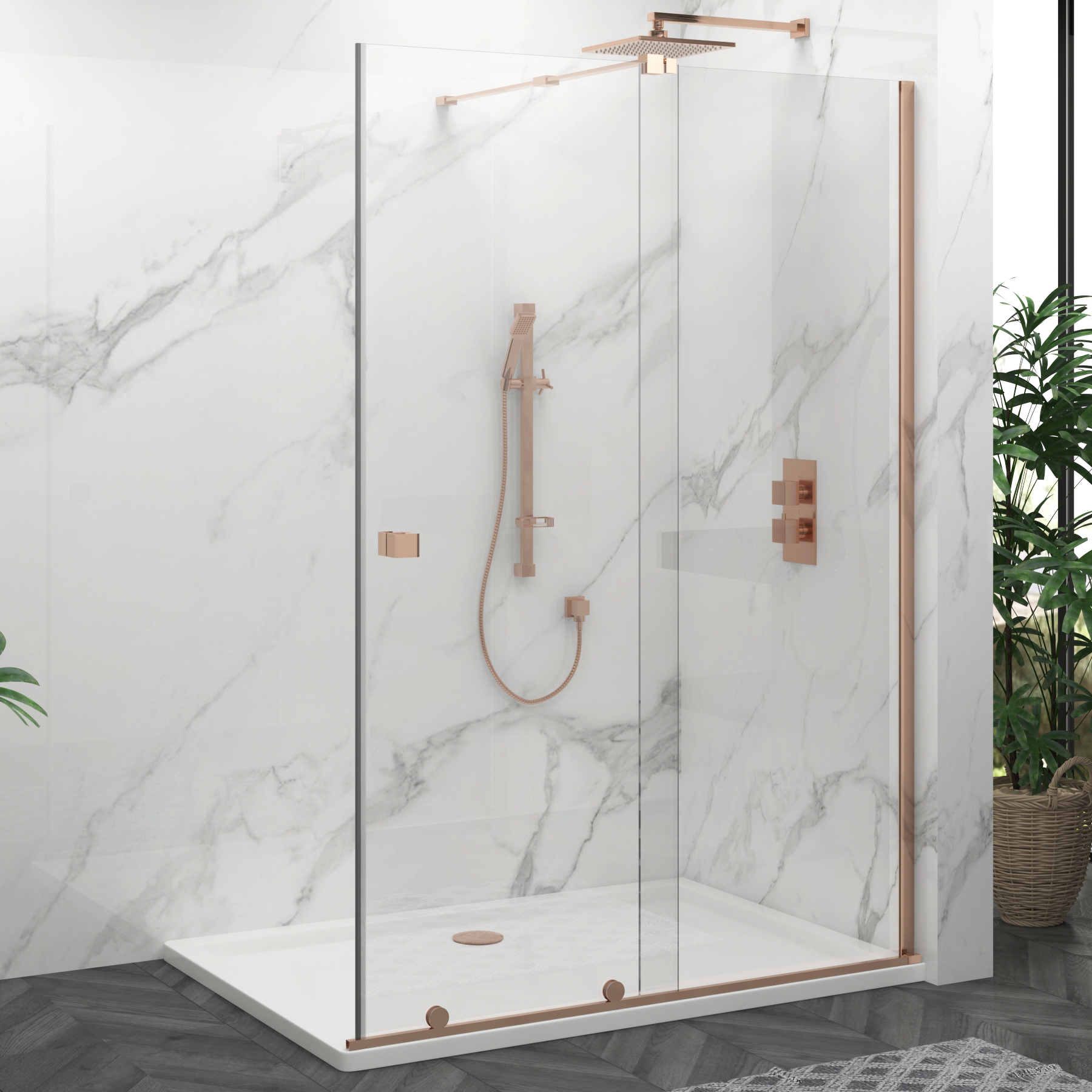 Luton 1300mm Wet Room Sliding Shower Screen 8mm Easy Clean Glass ...