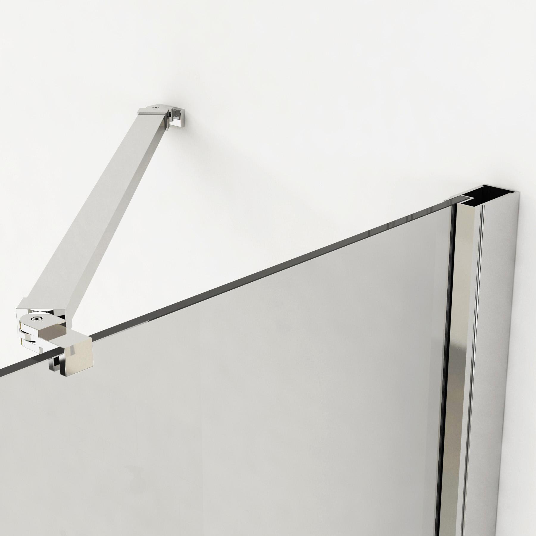 8mm 1200 x 800mm Walk In Shower Enclosure with Shower Tray + Flipper ...