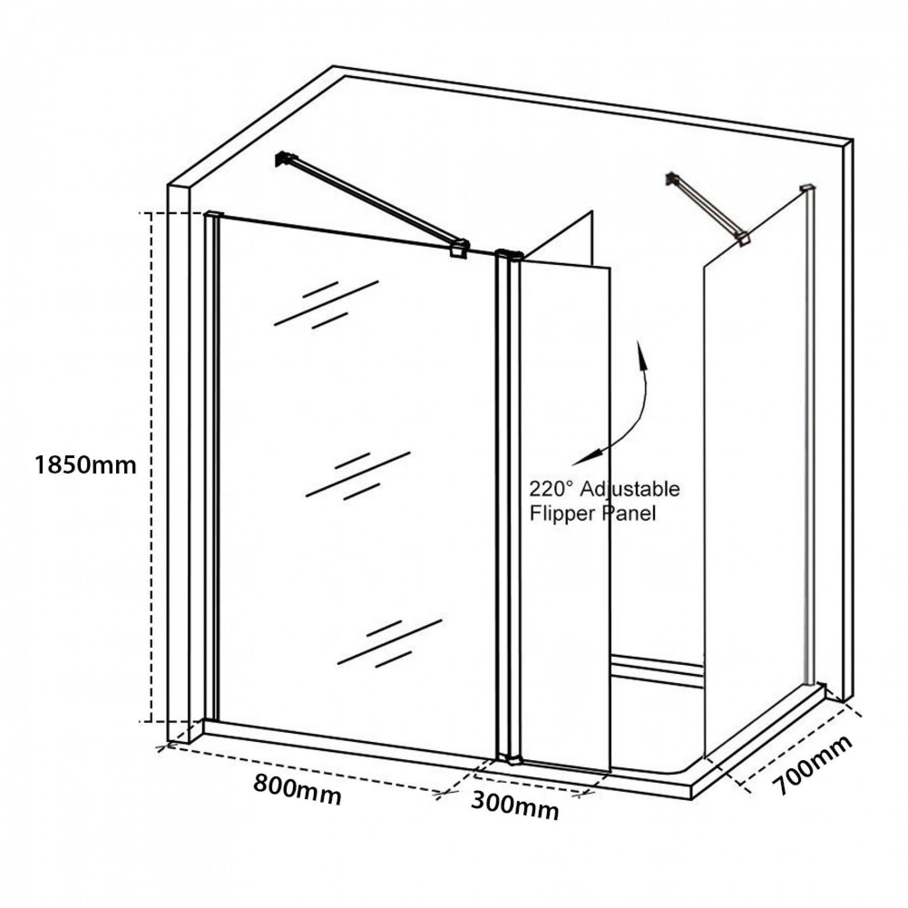 8mm 1200 x 700mm Walk In Shower Enclosure with Shower Tray + Flipper ...