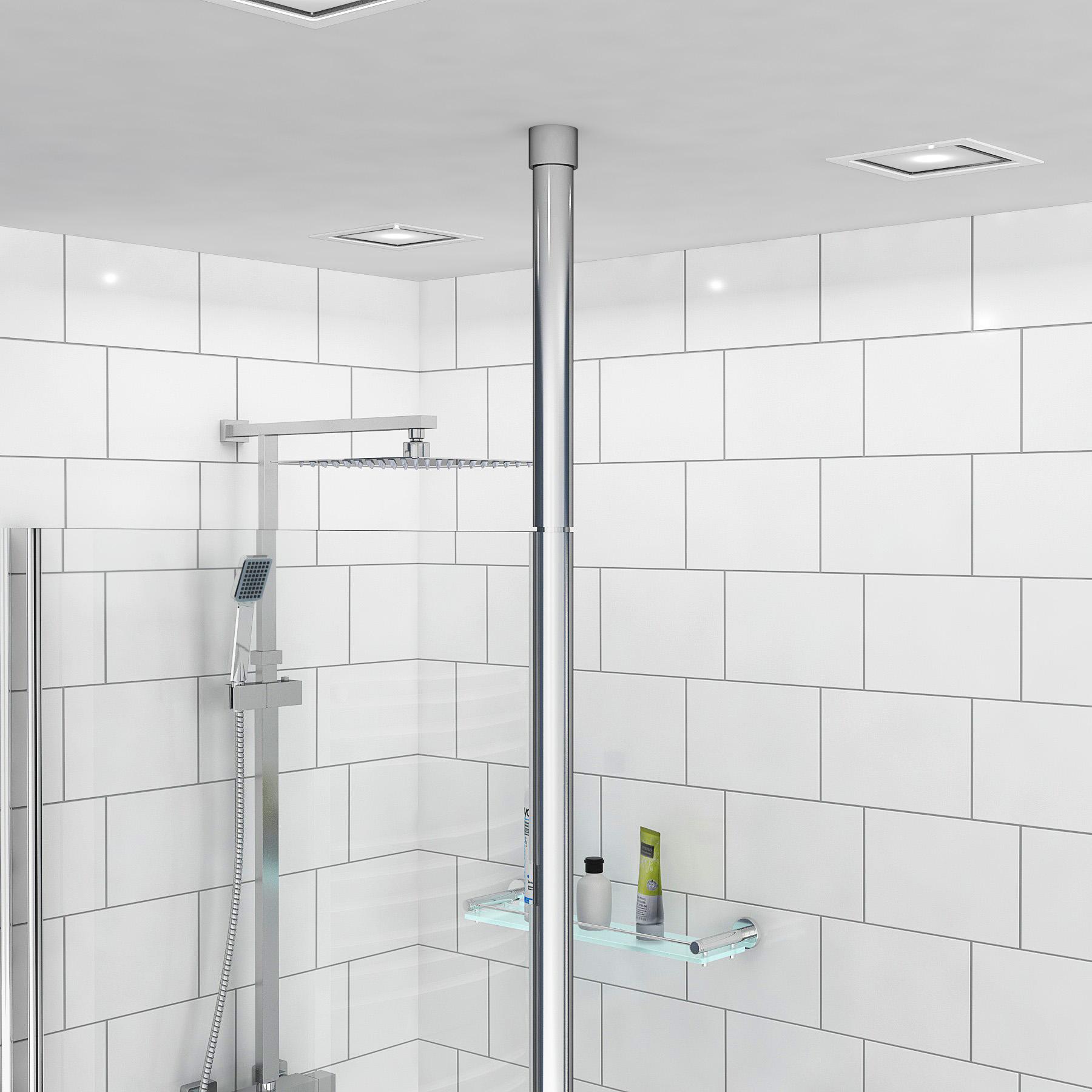 Marbella 900mm Wet Room Walk In Shower Screen + Ceiling Post - 8mm Easy ...