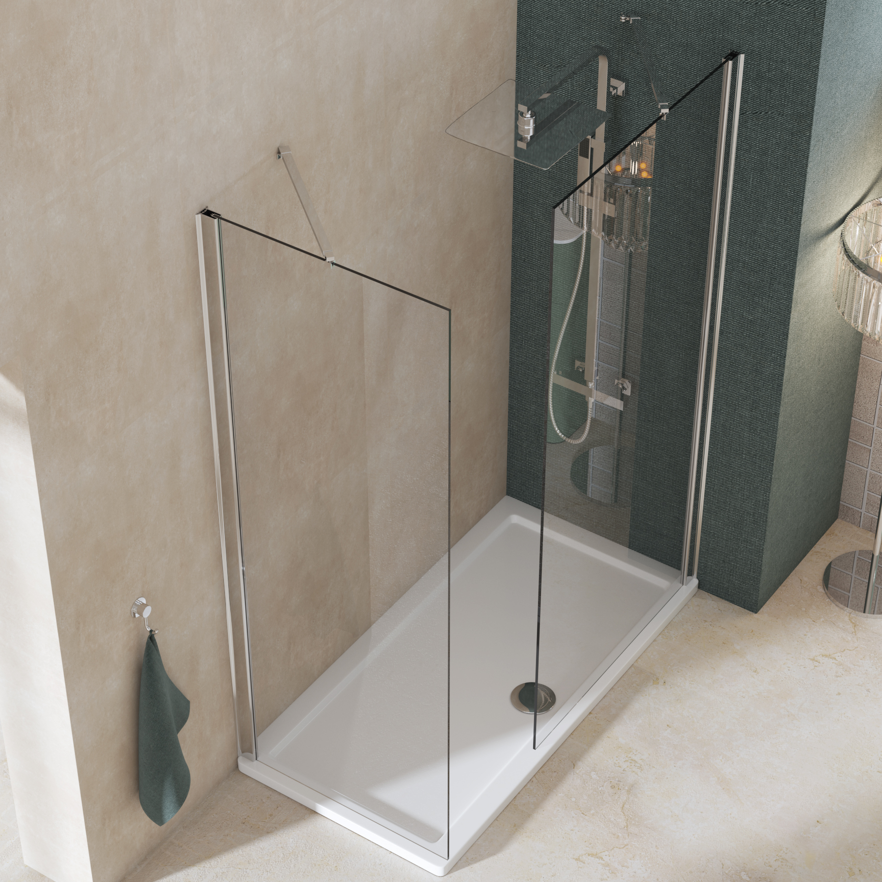 Marbella 8mm Walk In Shower Enclosure with Tray 1200 x 800mm - Easy ...