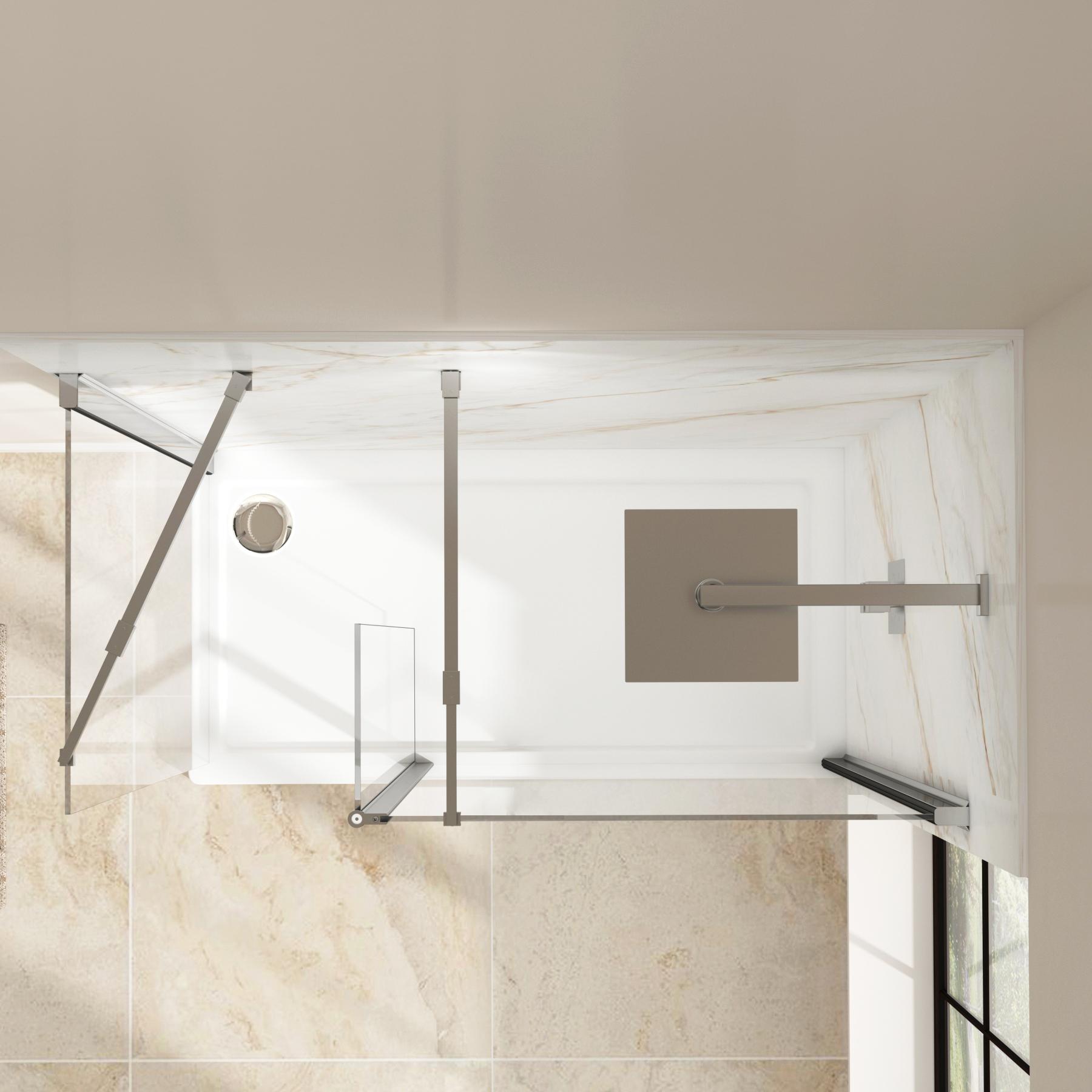 8mm 1100 x 700mm Walk In Shower Enclosure with Shower Tray + Flipper ...