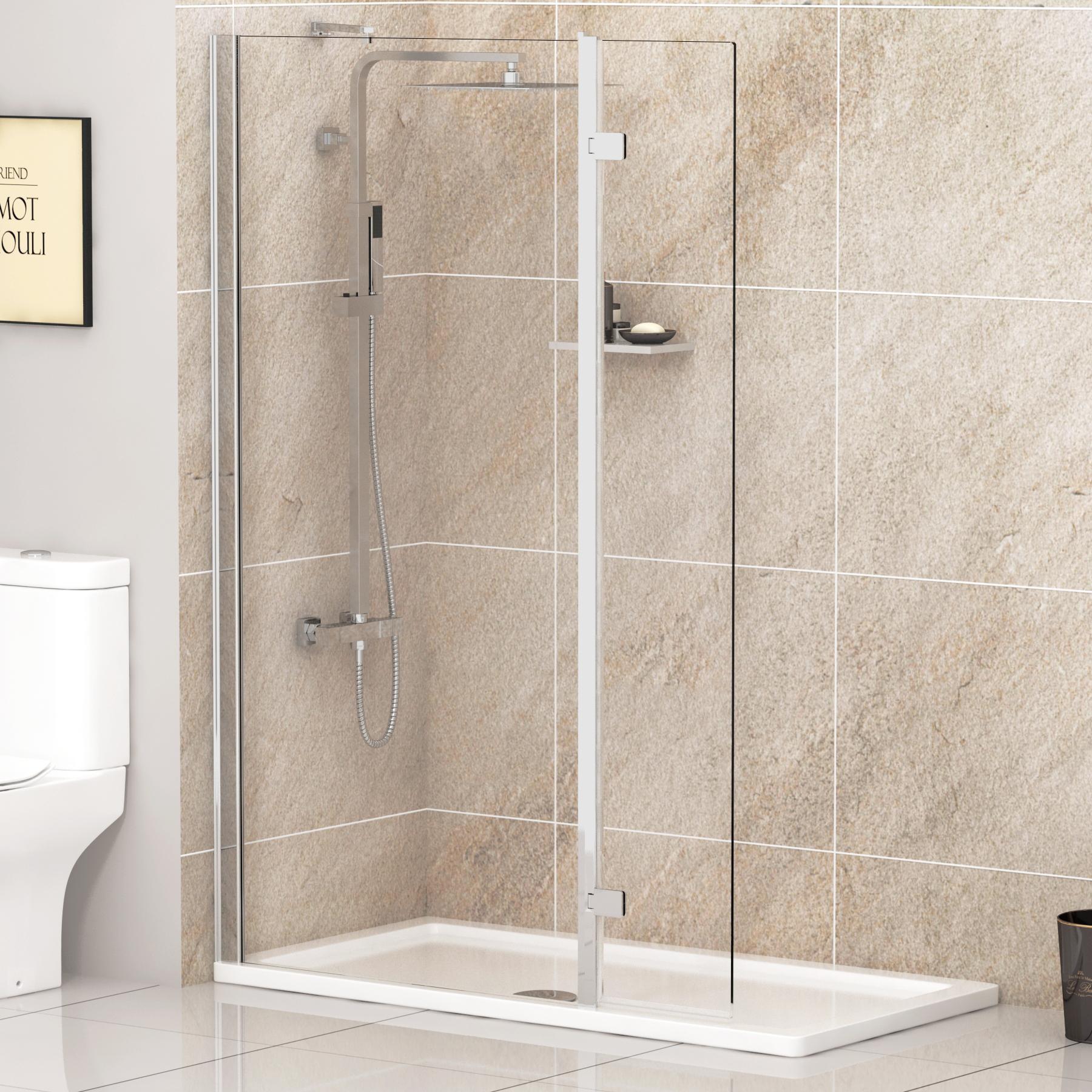 Marbella 8mm Marbella Wet Room Walk In Shower Screen + Hinged Panel ...