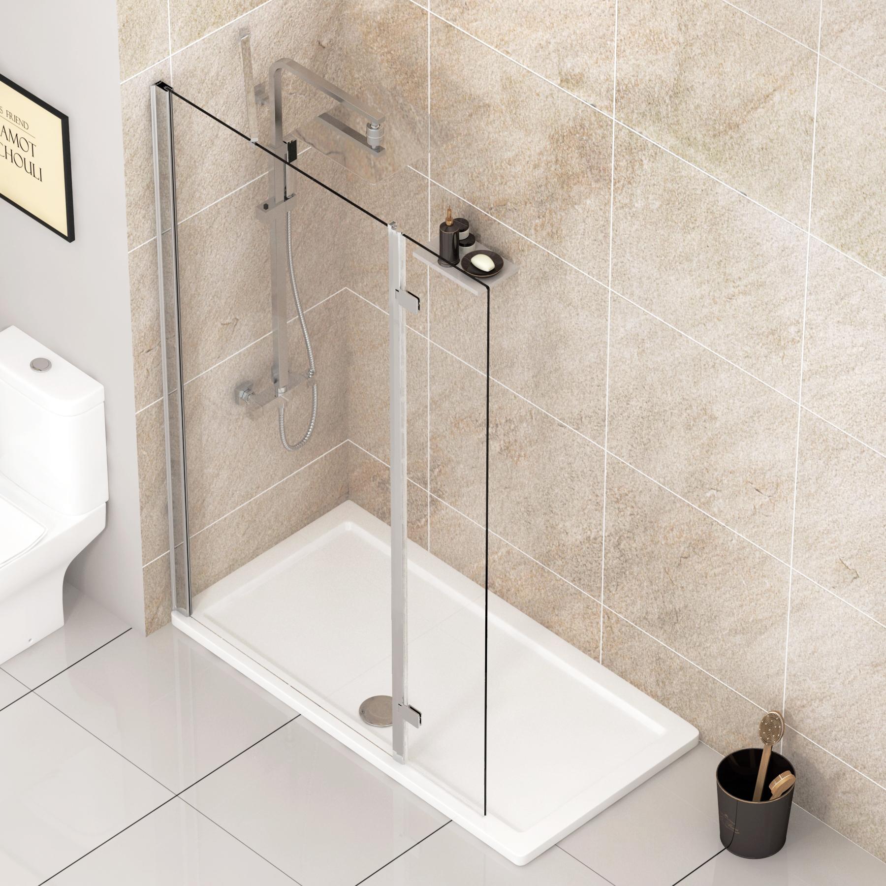 Marbella 8mm Marbella Wet Room Walk In Shower Screen + Hinged Panel ...