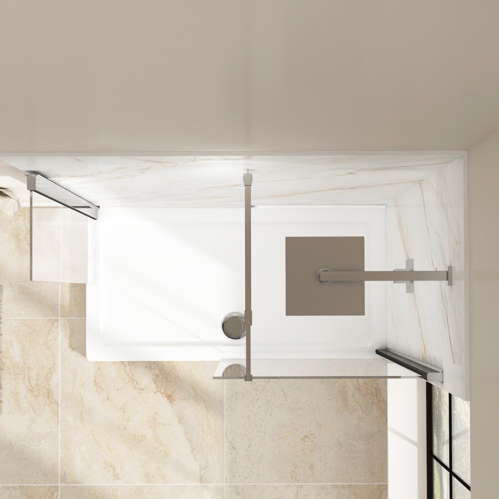 Marbella Wet Room Walk In Shower Enclosure With Tray 8mm Easy Clean