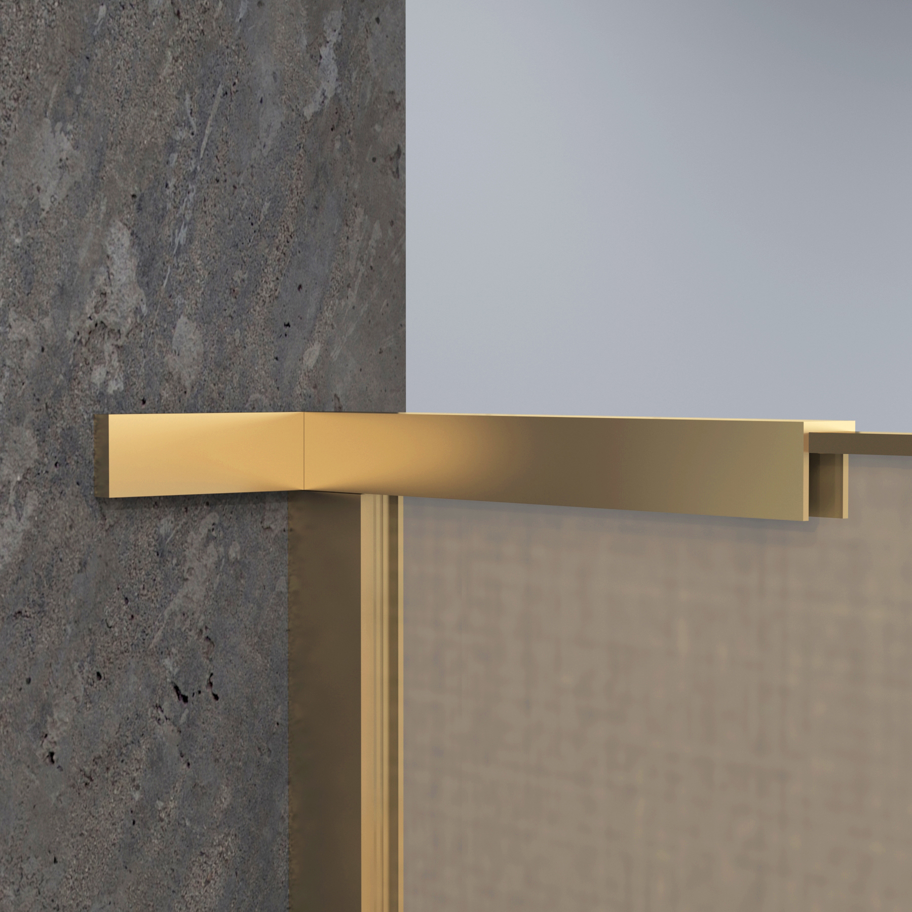 Regal Walk In Wet Room Shower Screen Stainless Steel with Brushed Brass ...