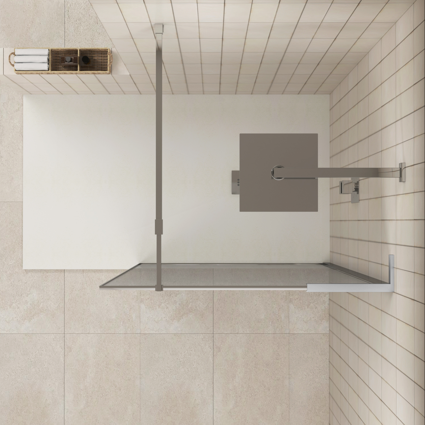 Regal 800mm R/H Walk In Wet Room Shower Screen Stainless Steel with ...