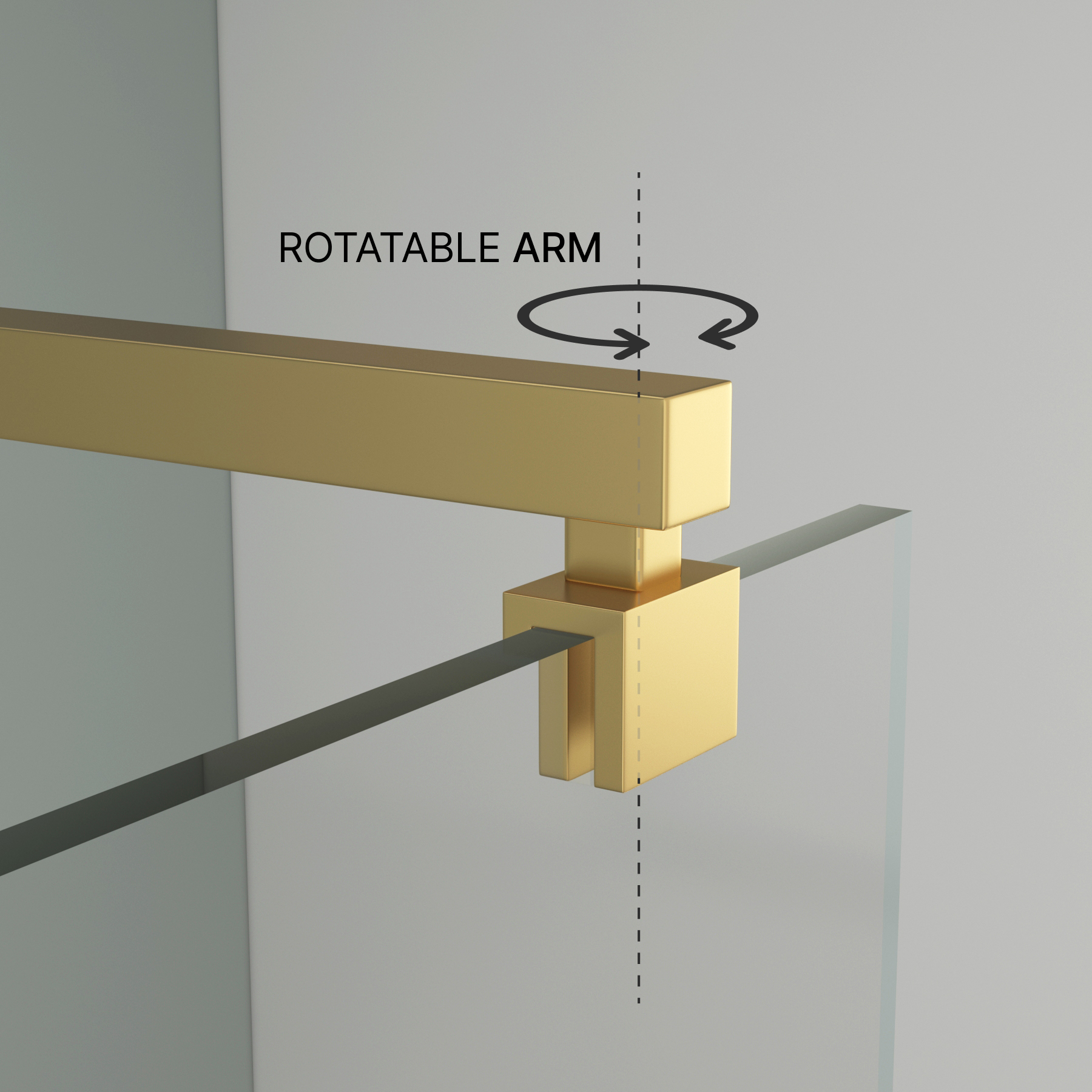 Marbella 300mm Brushed Brass Wet Room Flipper Panel for Shower Screen ...