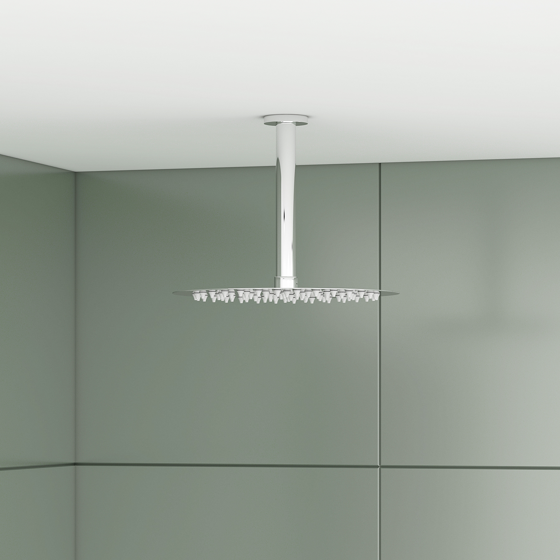 Cube Logik Thermostatic Shower Mixer with Slide Rail Kit Ceiling Arm ...