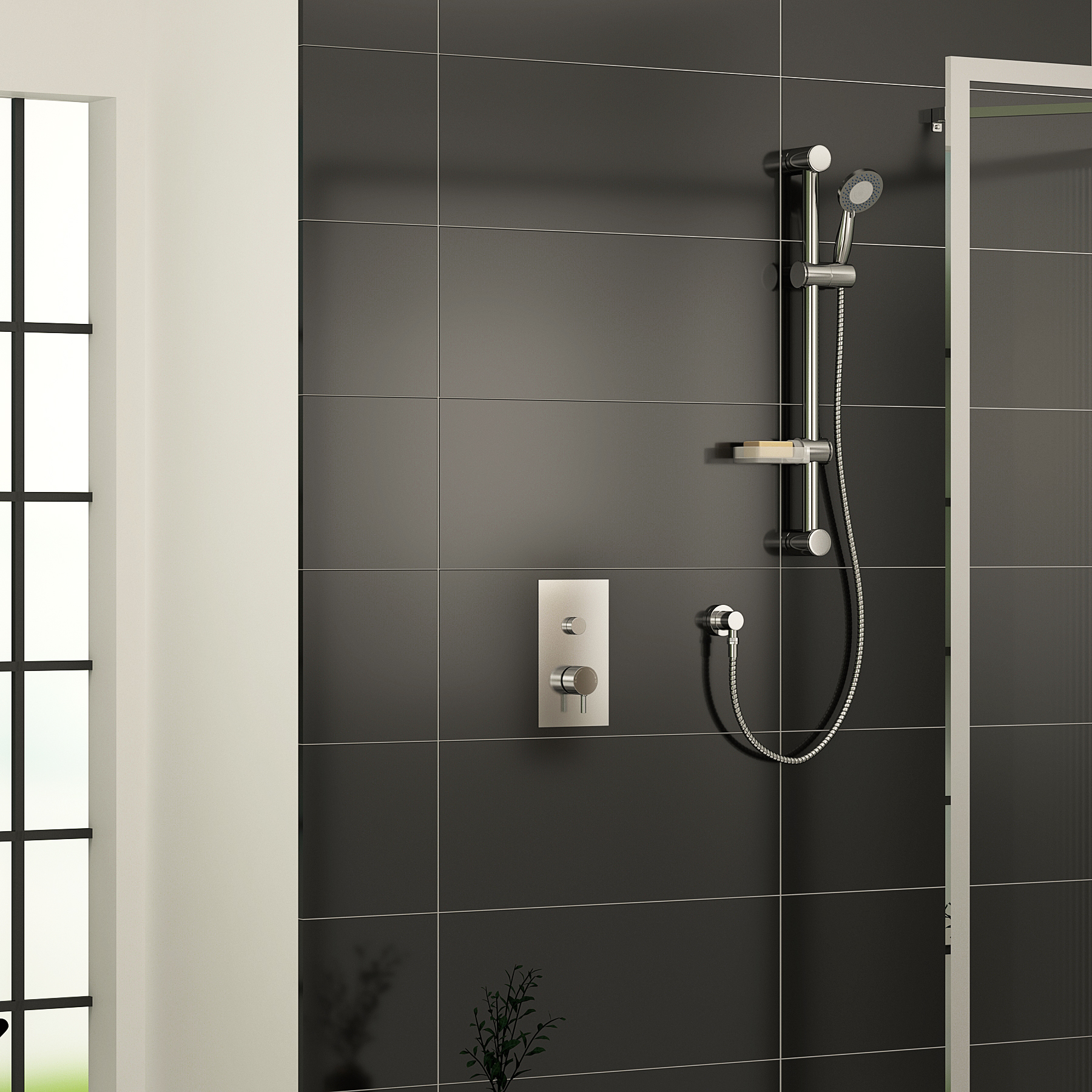 Nova Round Push Button Thermostatic Valve Shower Mixer with Deluge ...