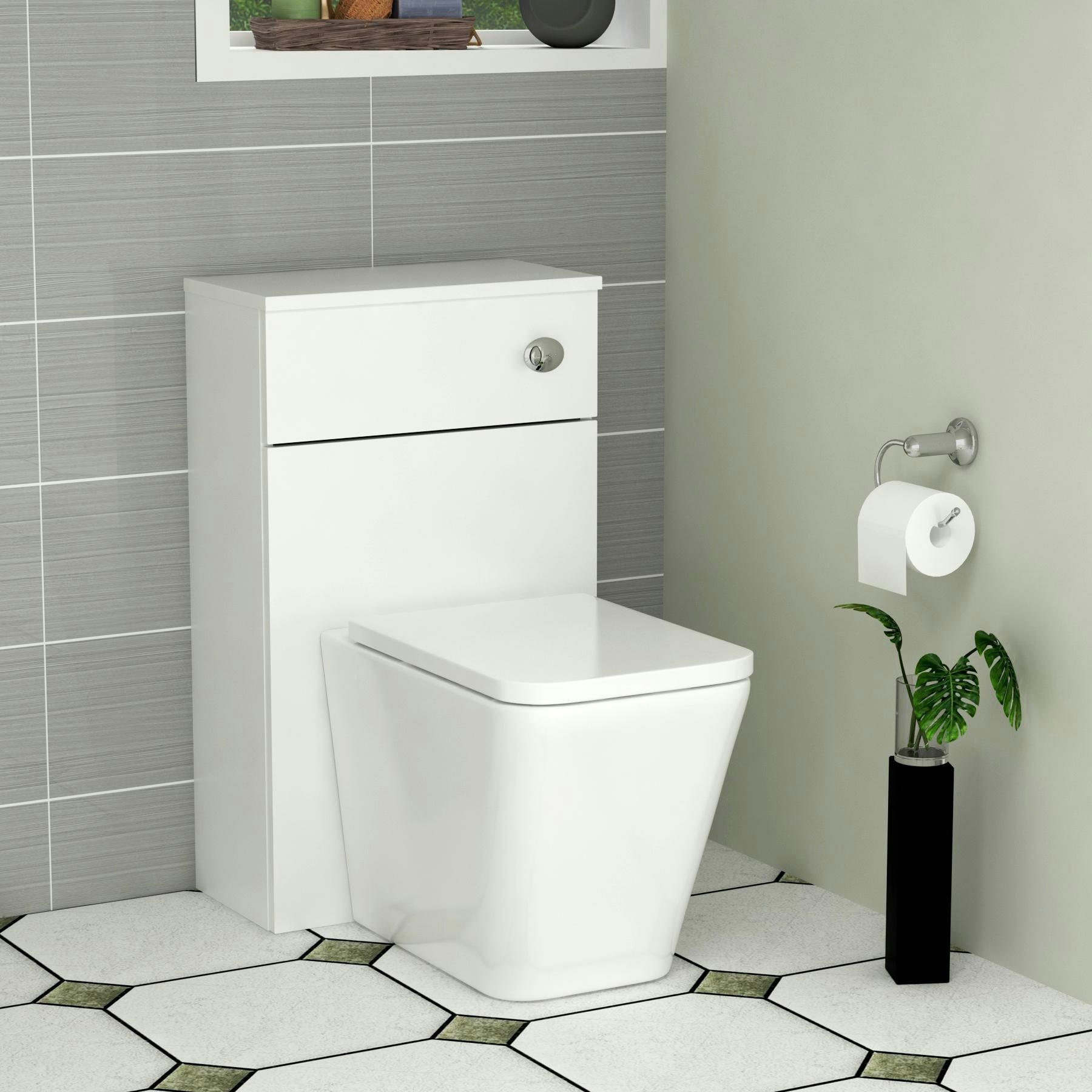 Cloakroom Suite Gloss White 400mm 1 Door Vanity Unit and BTW WC Unit ...