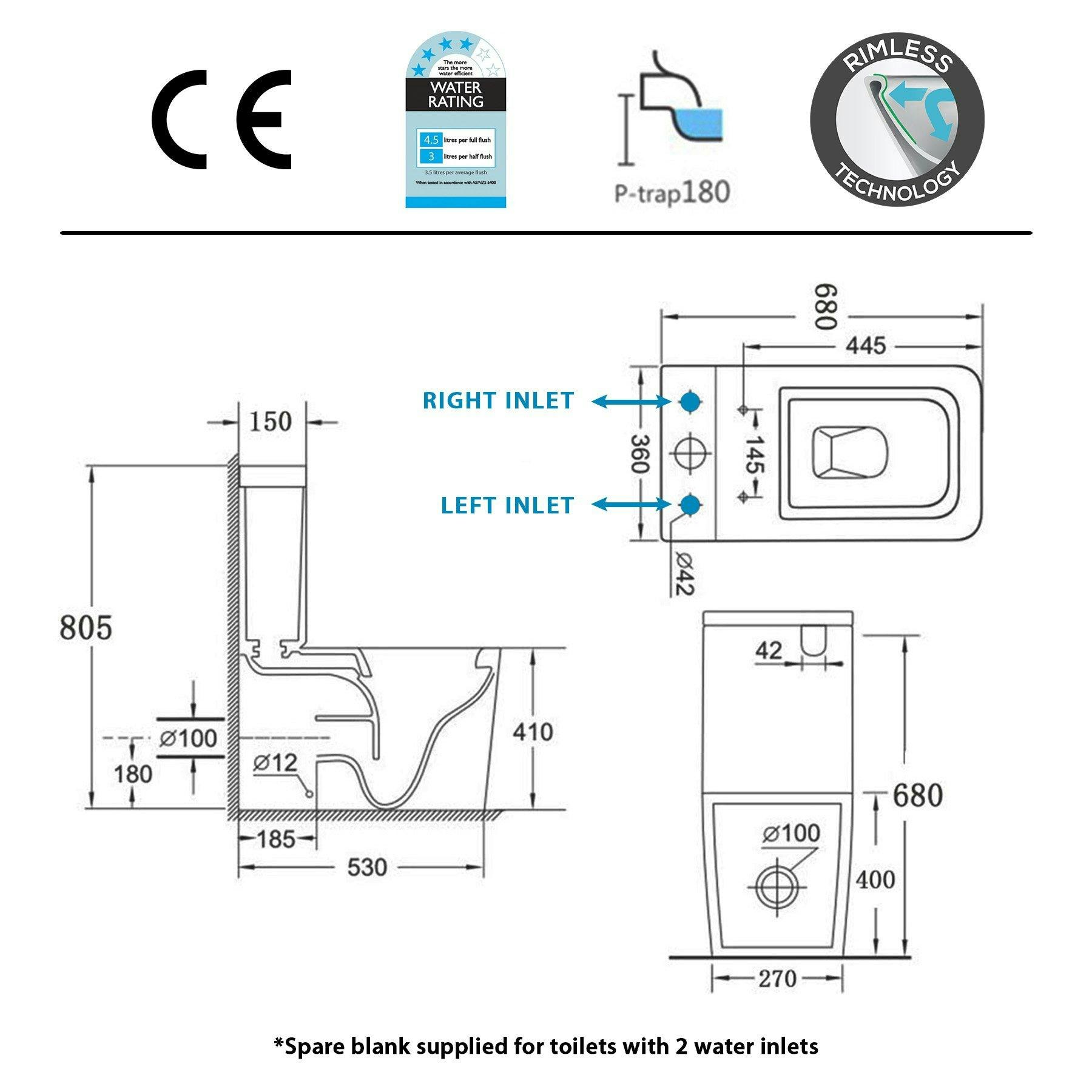 Cloakroom Suite 500mm Gloss White 2 Door Floor Standing Vanity Unit ...