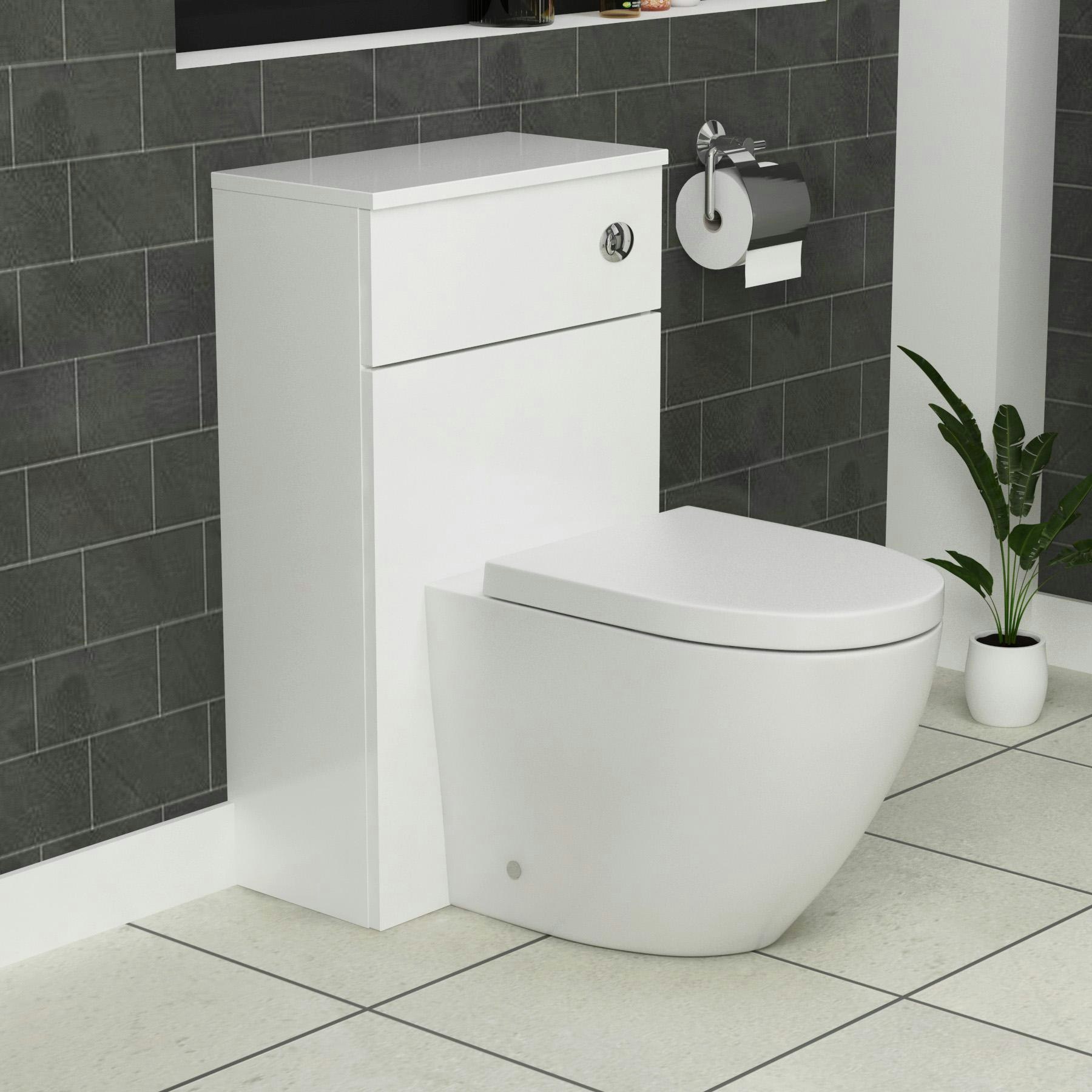 Small Bathroom Suites 600mm Gloss White 2 Door Wall Hung Vanity Unit ...