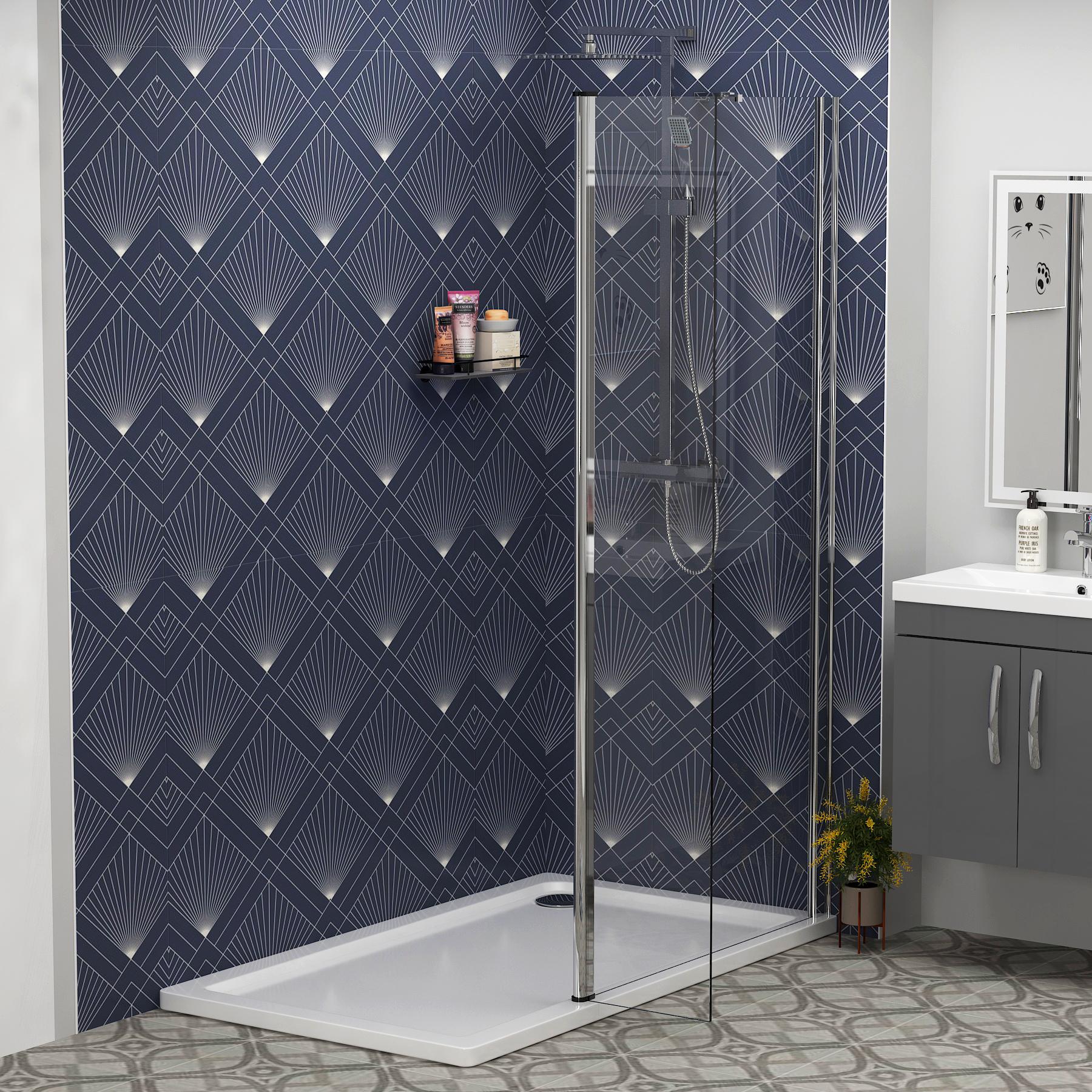 900mm Walk In Shower Enclosure En-Suite With Peak Toilet & 600mm 2 Door ...