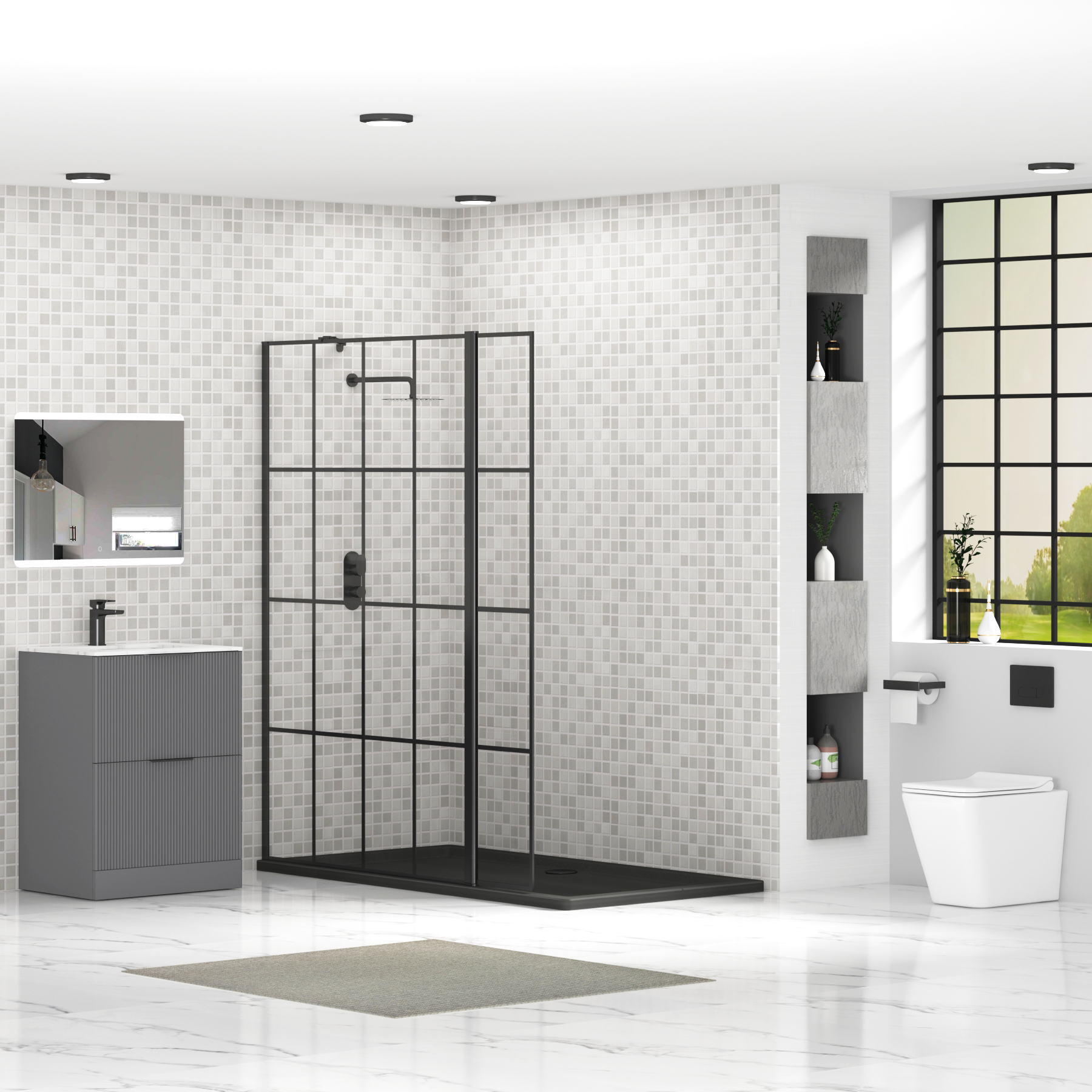 Milan 760mm Wet Room Shower Screen with Flipper Panel Elena Rimless ...