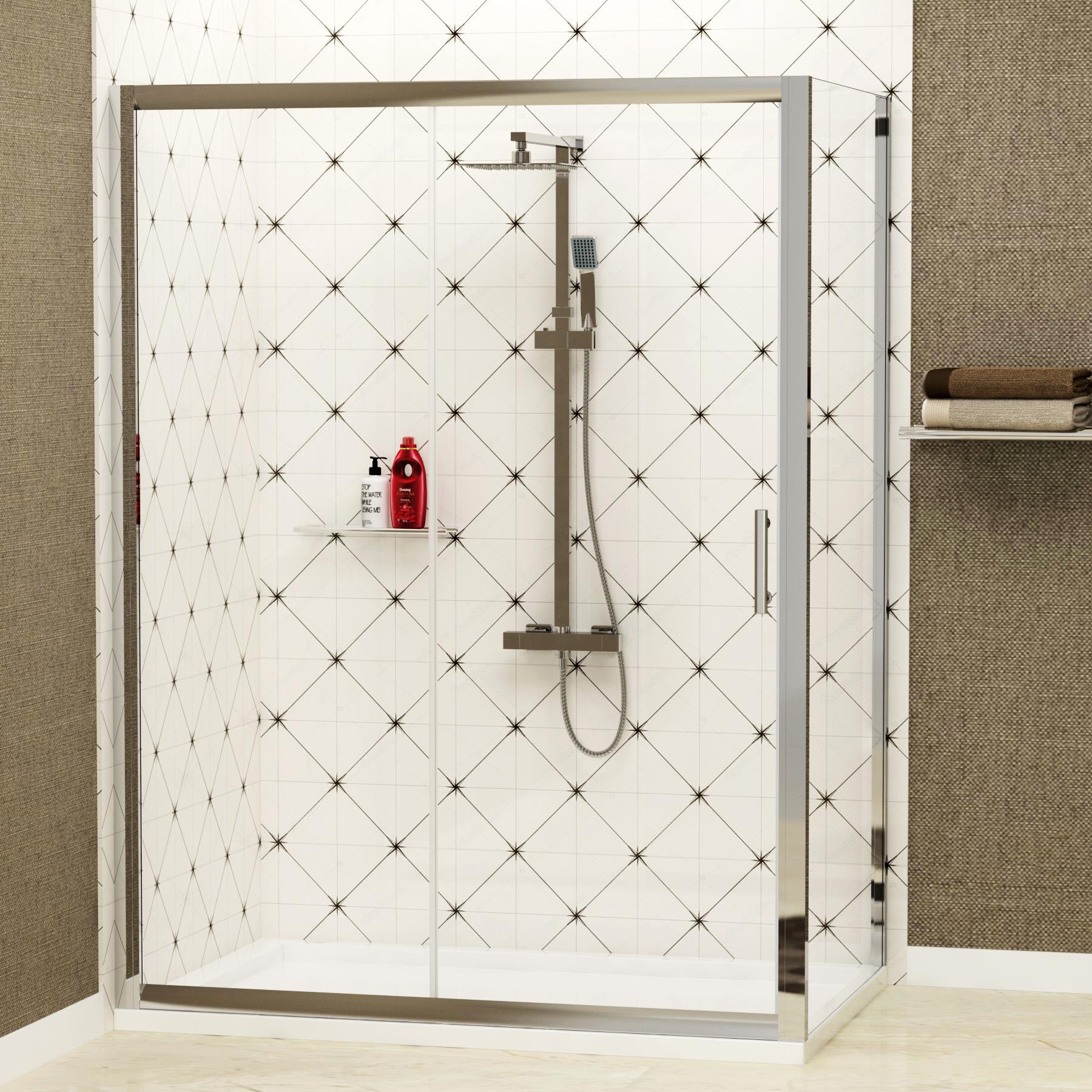 1000 x 700mm Sliding Shower Enclosure Suite with WC + BTW Pan & Basin ...