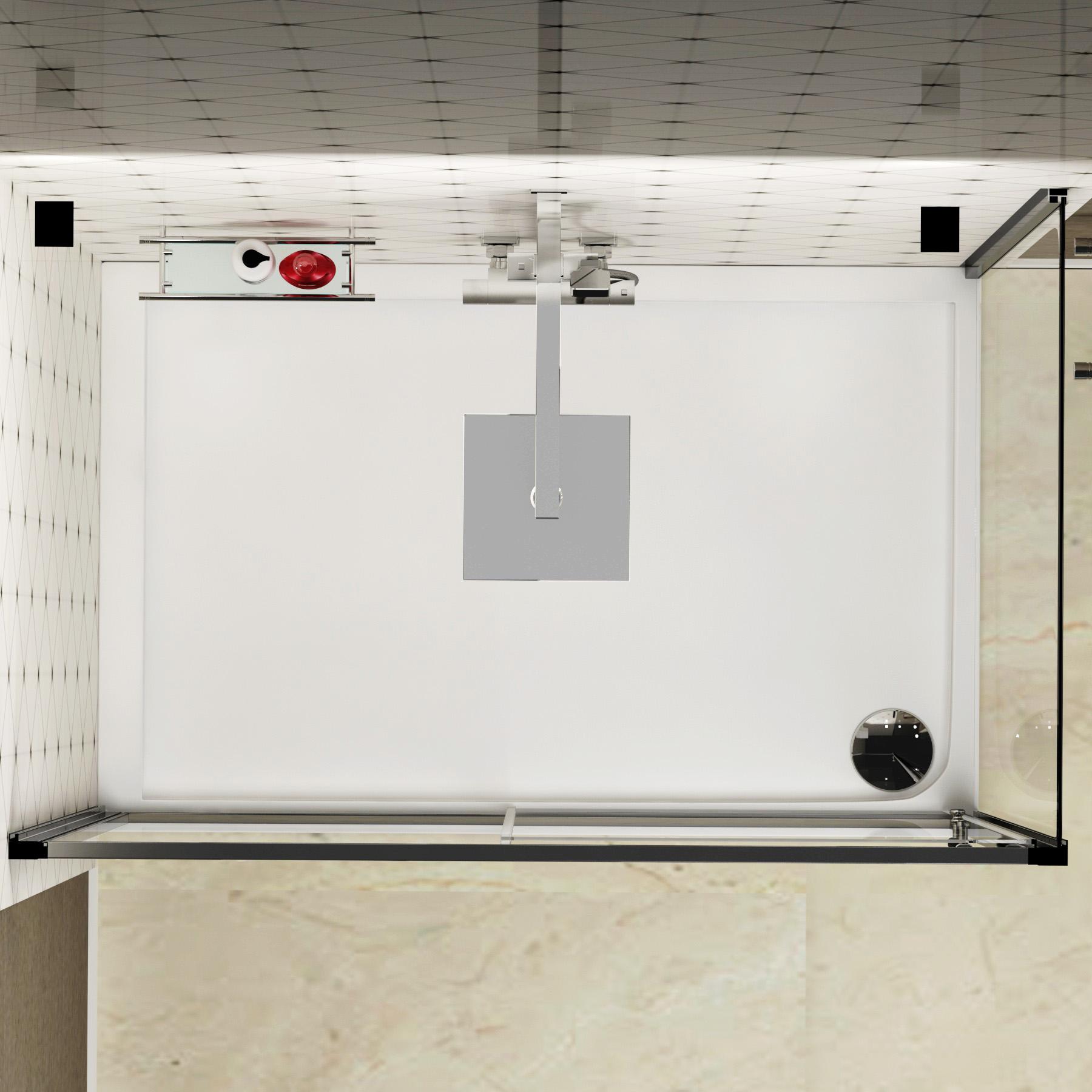 1000 x 700mm Sliding Shower Enclosure Suite with WC + BTW Pan & Basin ...