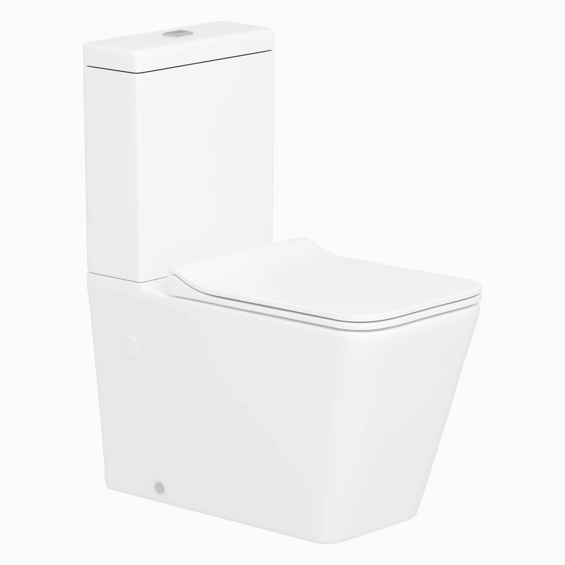 Rimless Close Coupled Toilet with Cistern and Slim Soft Close Seat ...