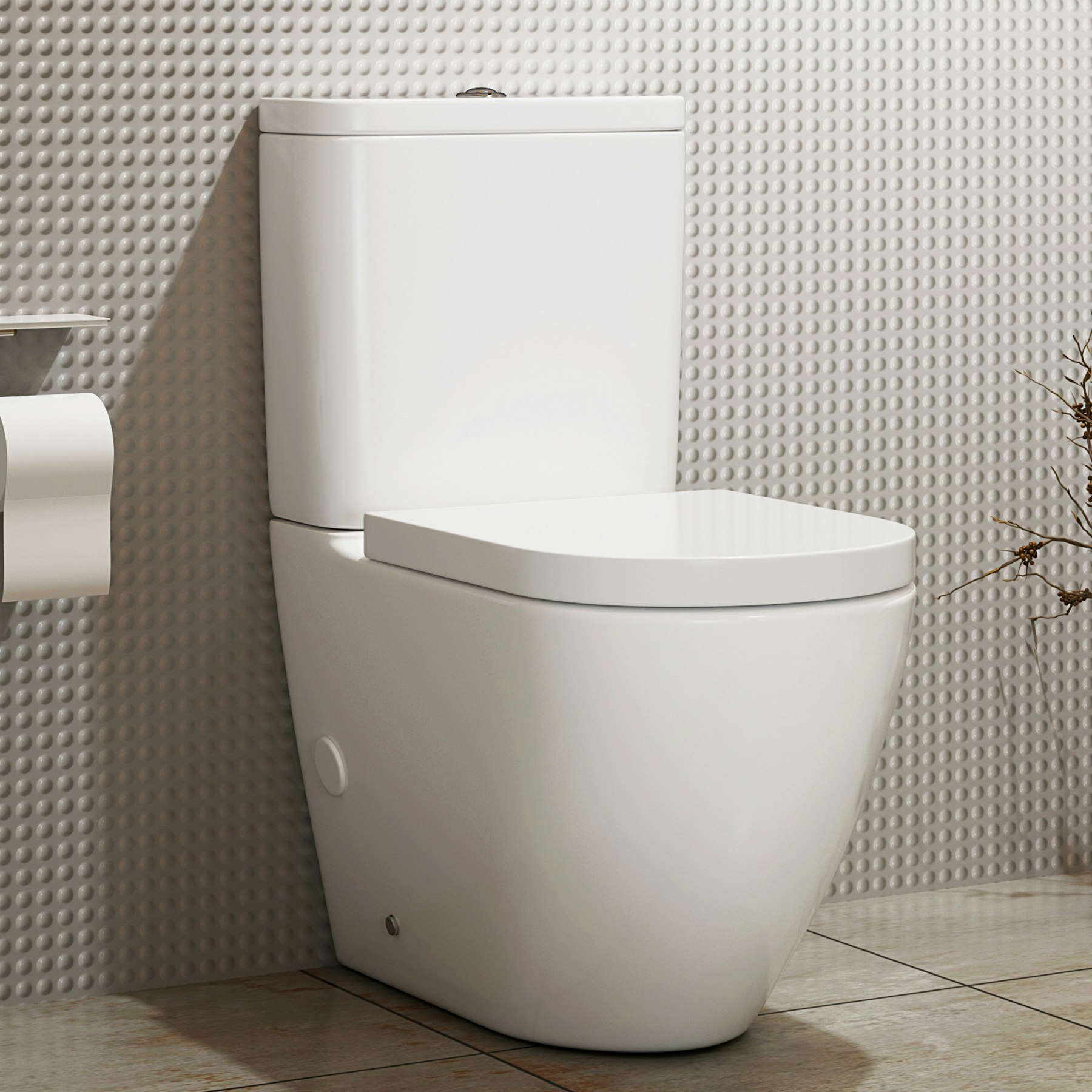 Rimless Close Coupled Toilet with Cistern and Soft Close Seat - Abacus ...