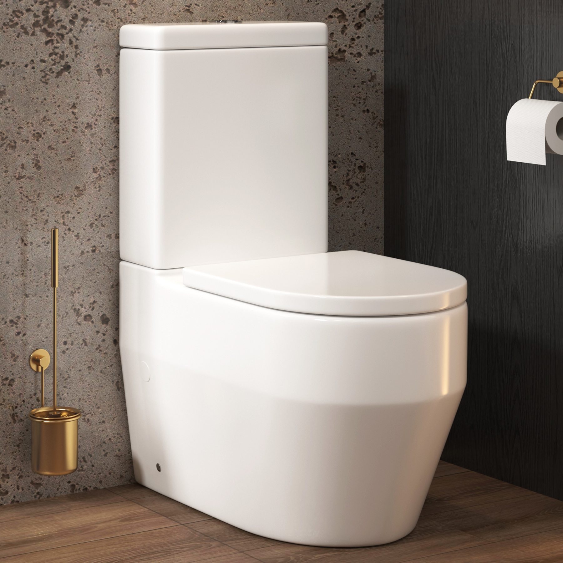 Avalon Close Coupled Rimless Toilet and Soft Close Seat with Cistern ...