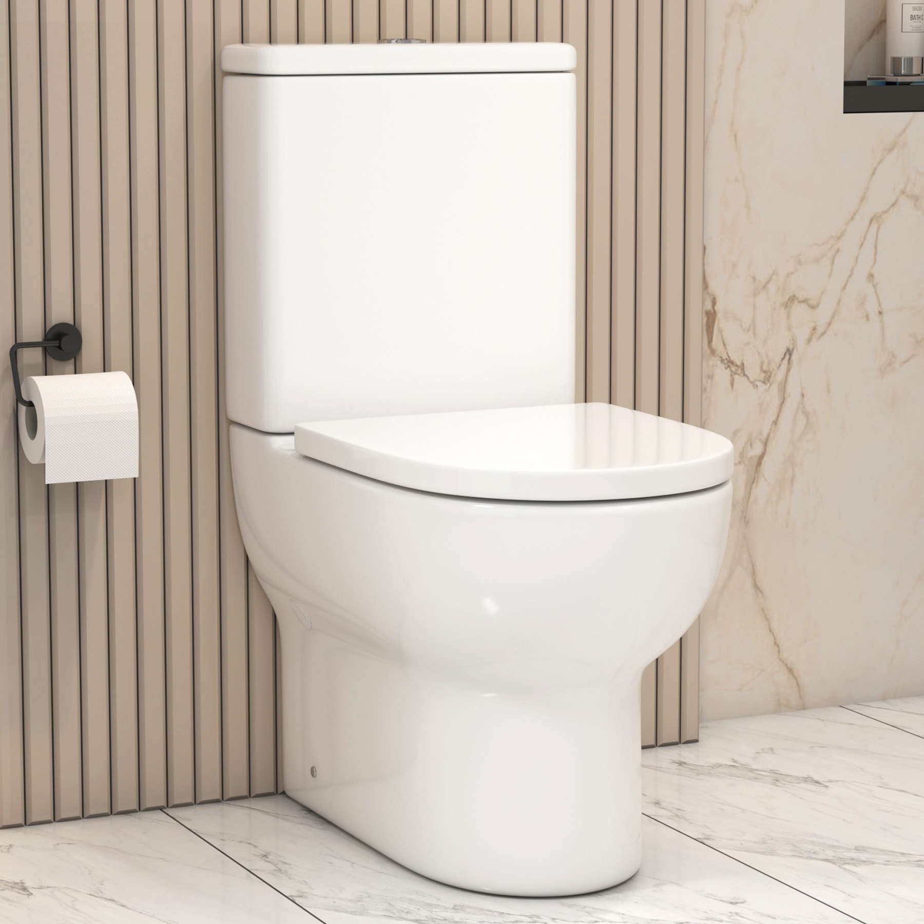 Avalon Close Coupled Rimless Toilet and Soft Close Seat with Cistern ...