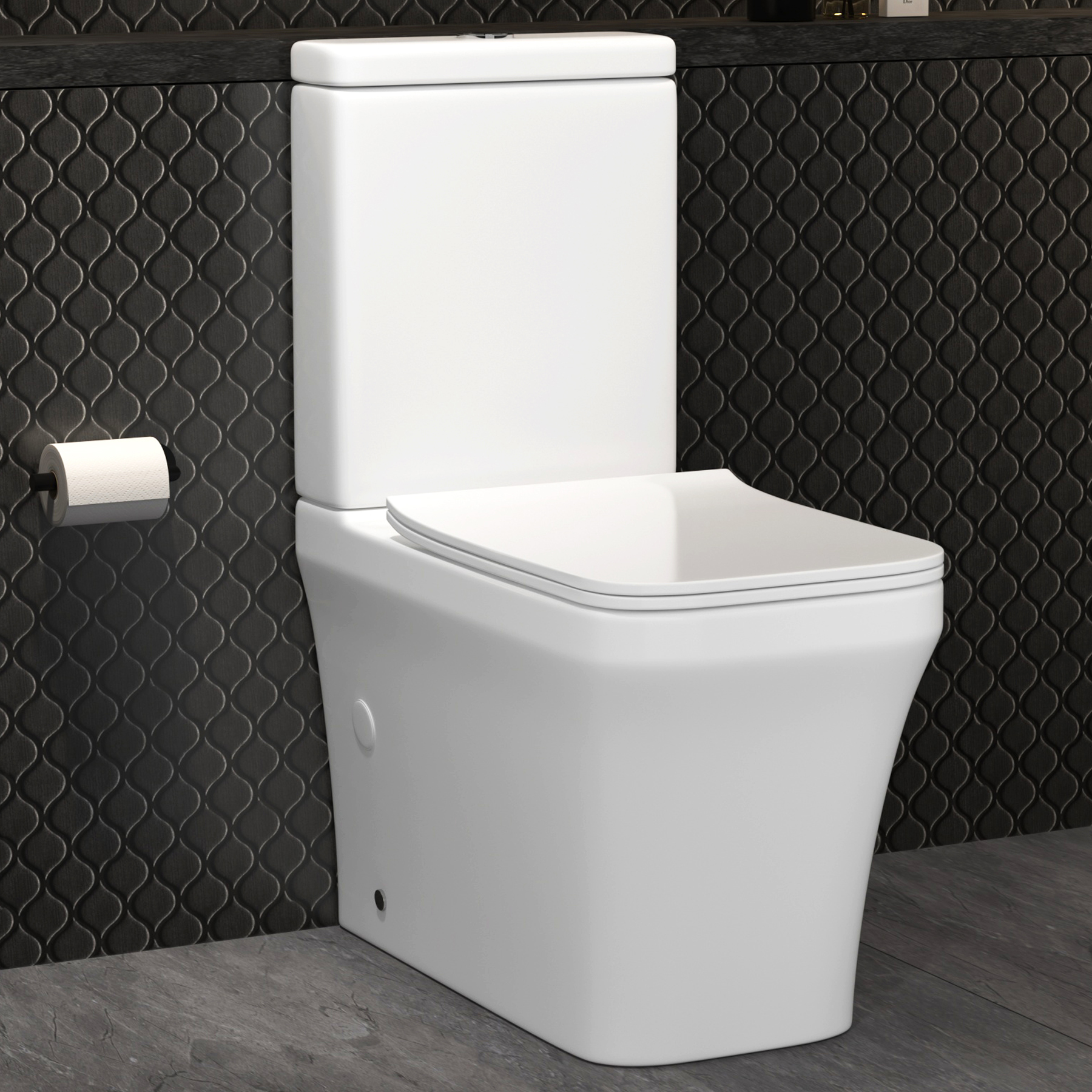 Venice Close Coupled Rimless Toilet and Soft Close Seat with Cistern ...