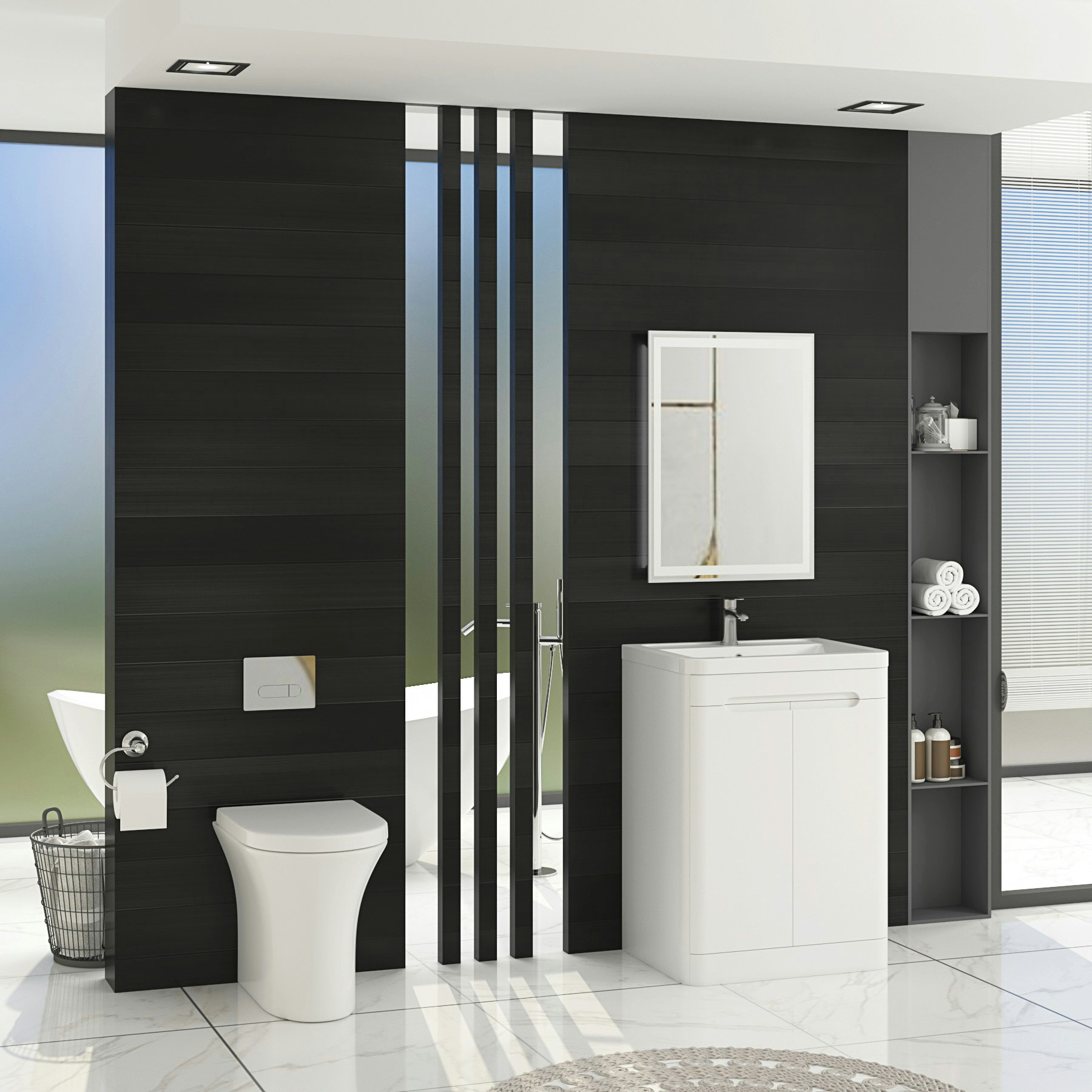 Breeze Back To Wall Rimless Toilet Pan with Soft Close Seat | Royal ...