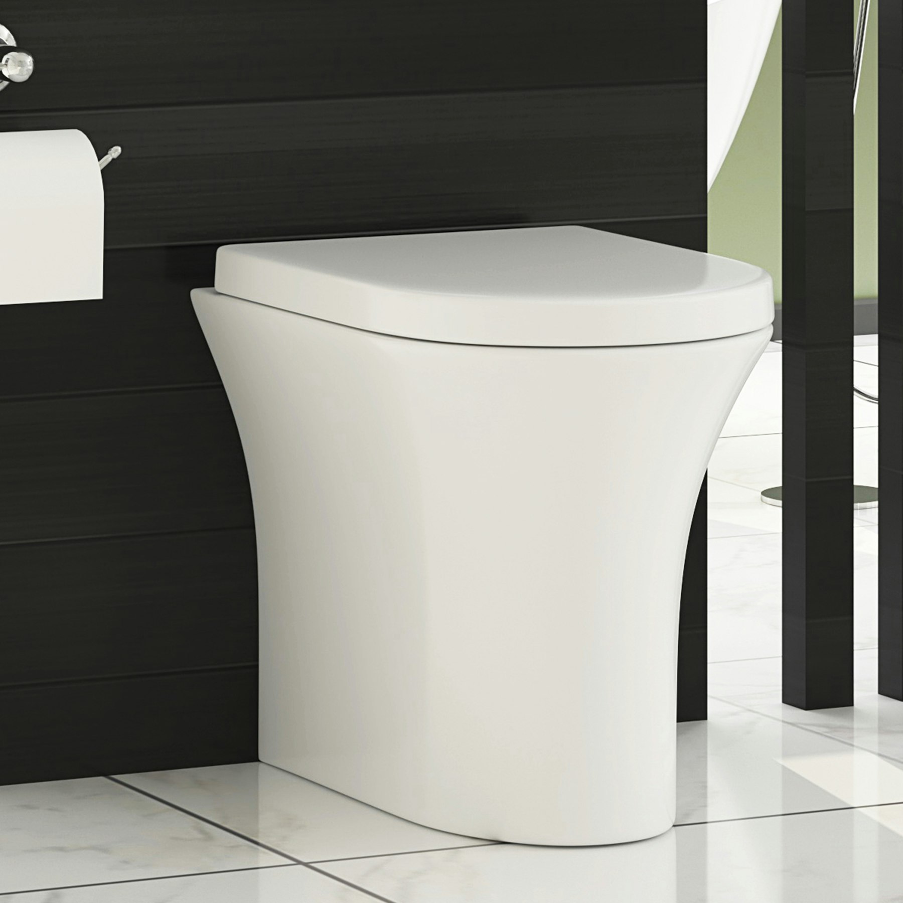 Breeze Back To Wall Rimless Toilet Pan with Soft Close Seat | Royal ...