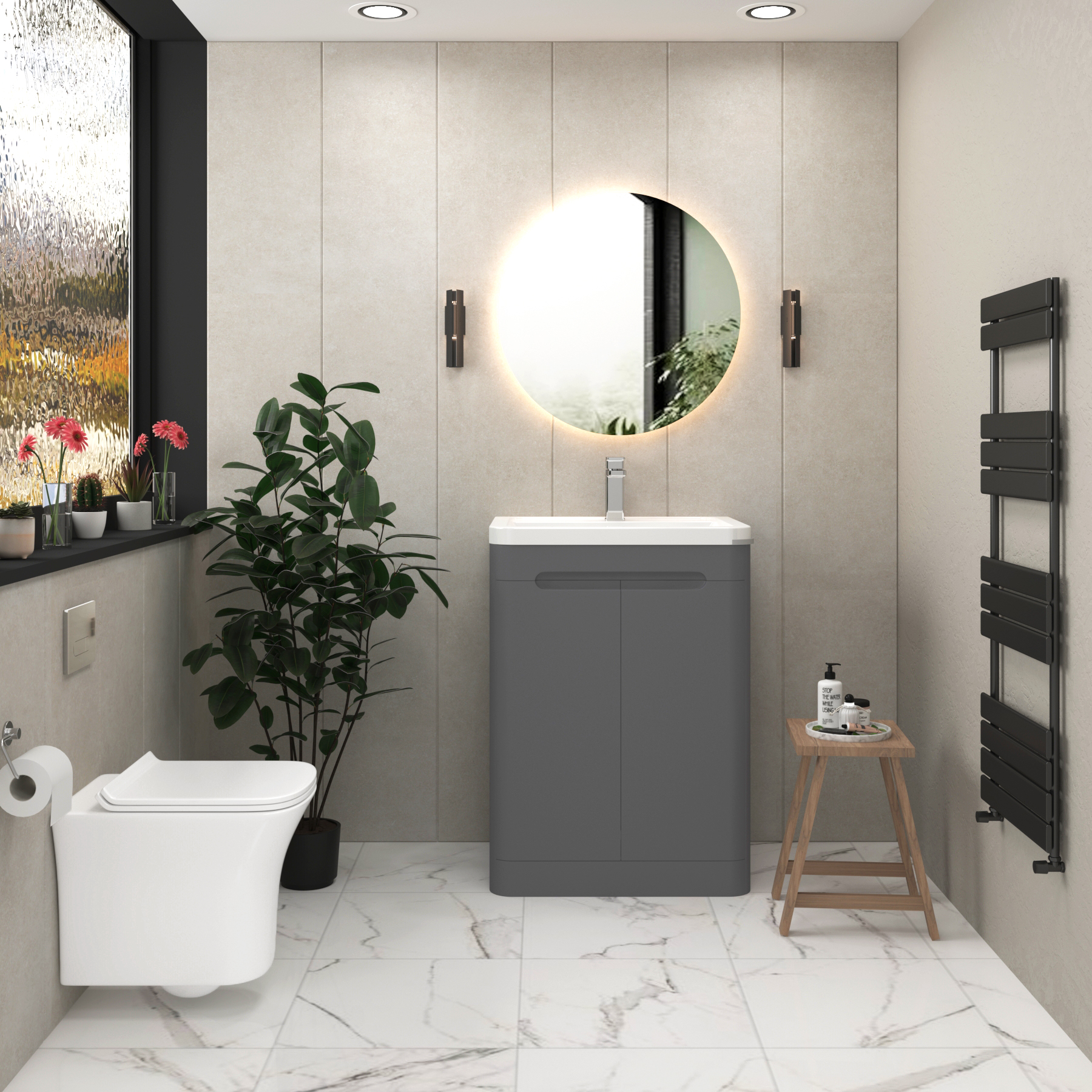 Rimless Wall Hung Short Projection Toilet with Soft Close Seat - Cube ...