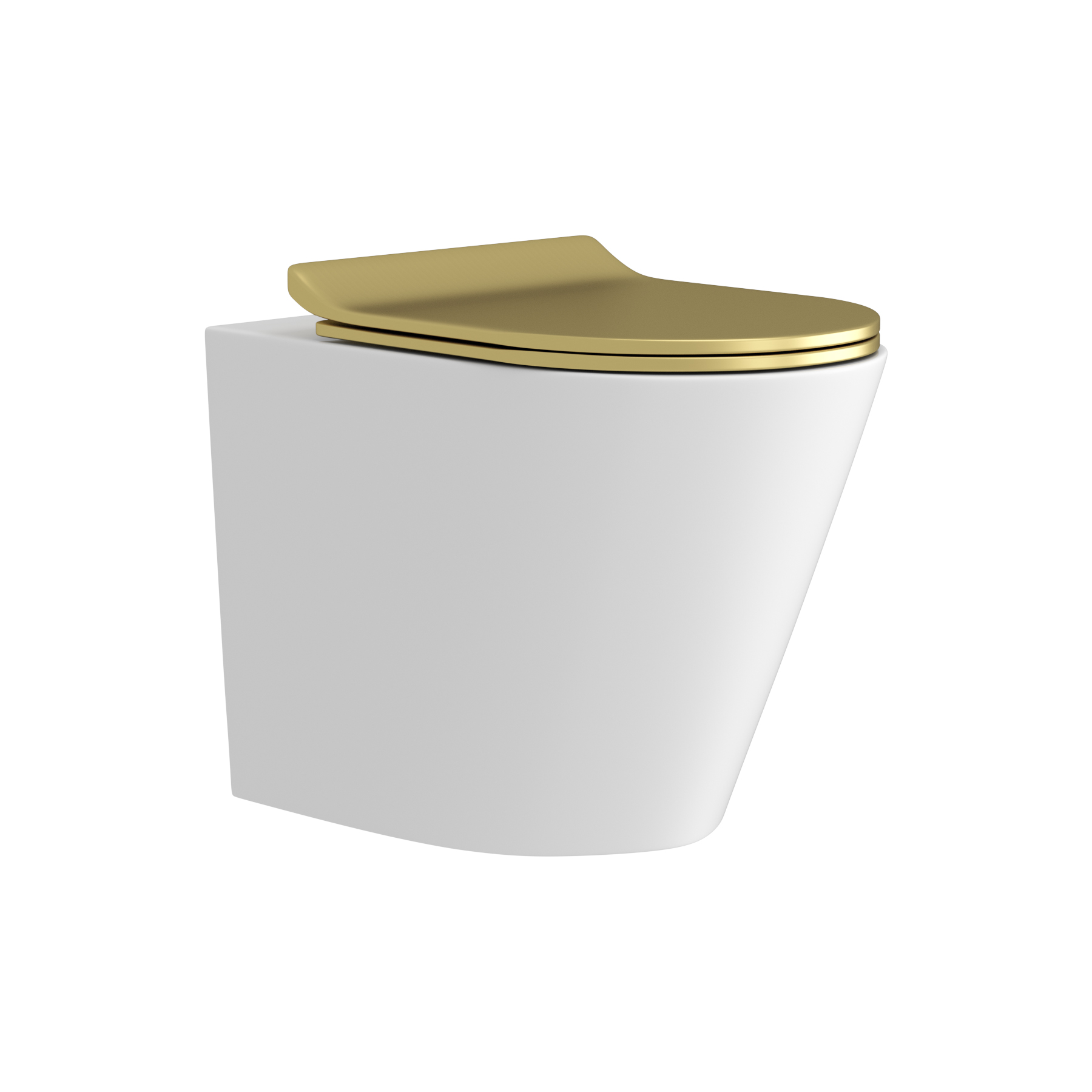 Cesar Rimless Back to Wall Toilet Pan with Slim Soft Close Brushed ...