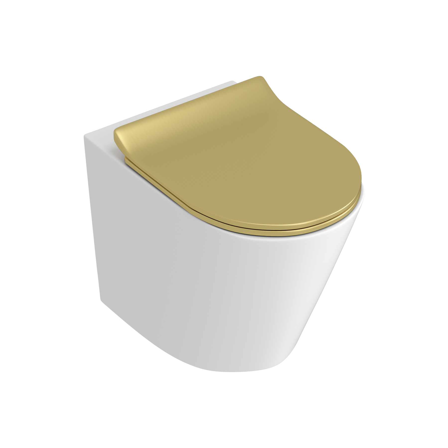 Cesar Rimless Back to Wall Toilet Pan with Slim Soft Close Brushed ...