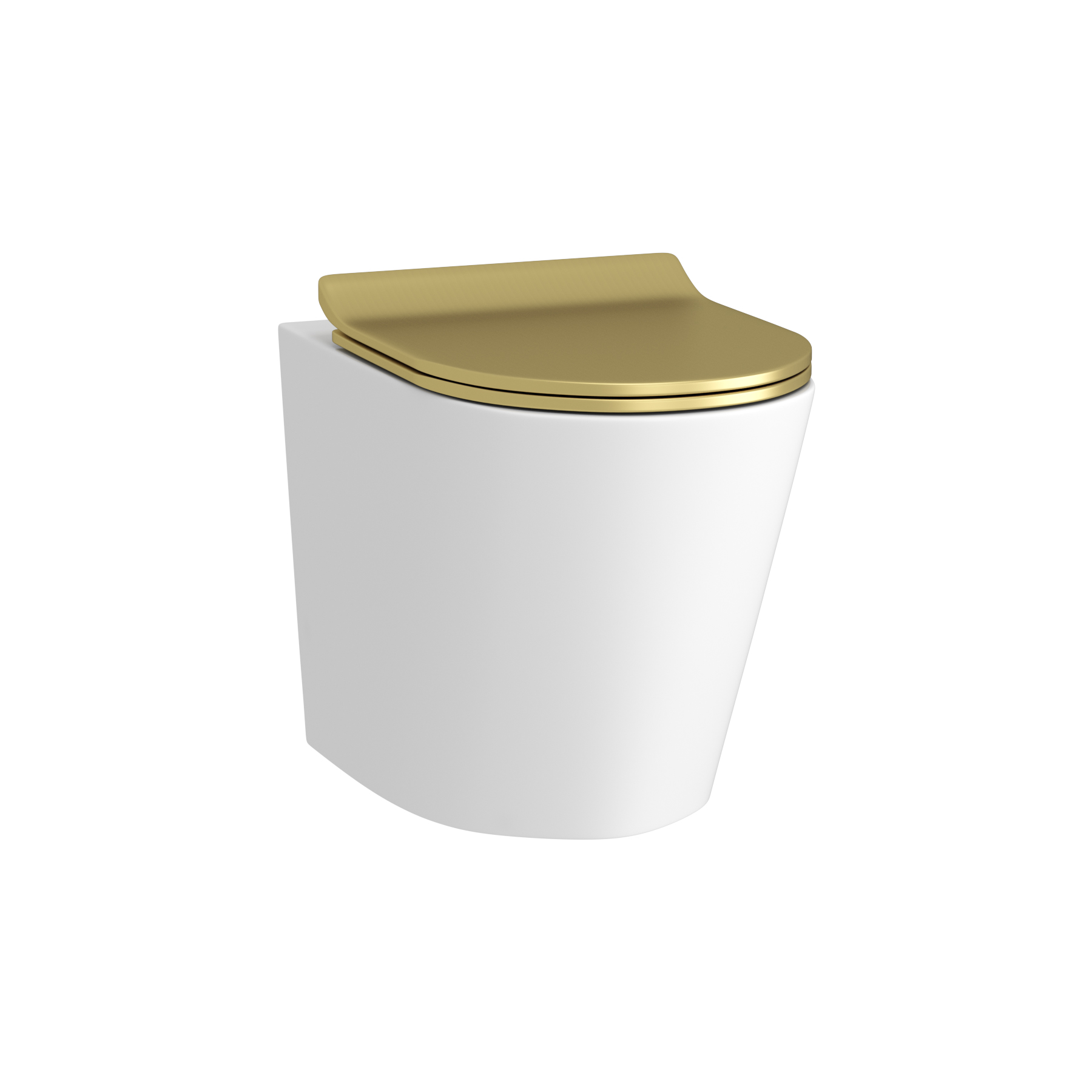 Cesar Rimless Back to Wall Toilet Pan with Slim Soft Close Brushed ...