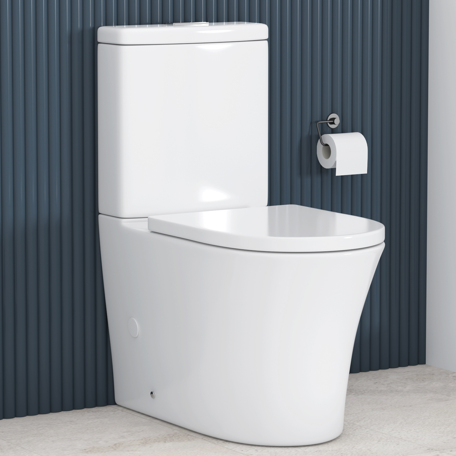 Infinity Close Coupled Rimless Toilet and Soft Close Seat Tornado Flush ...