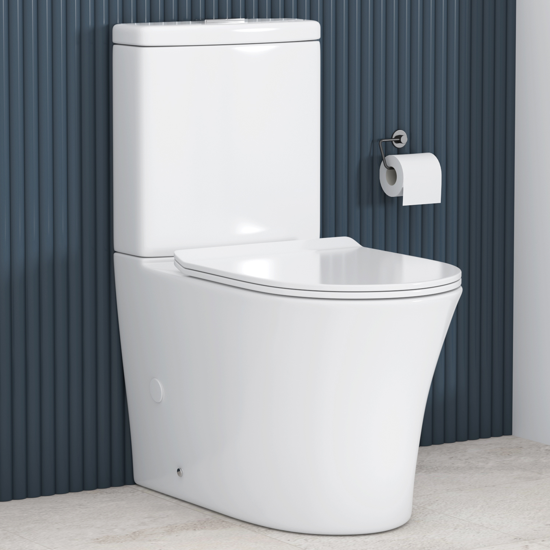 Infinity Close Coupled Rimless Toilet and Slim Soft Close Seat Tornado ...