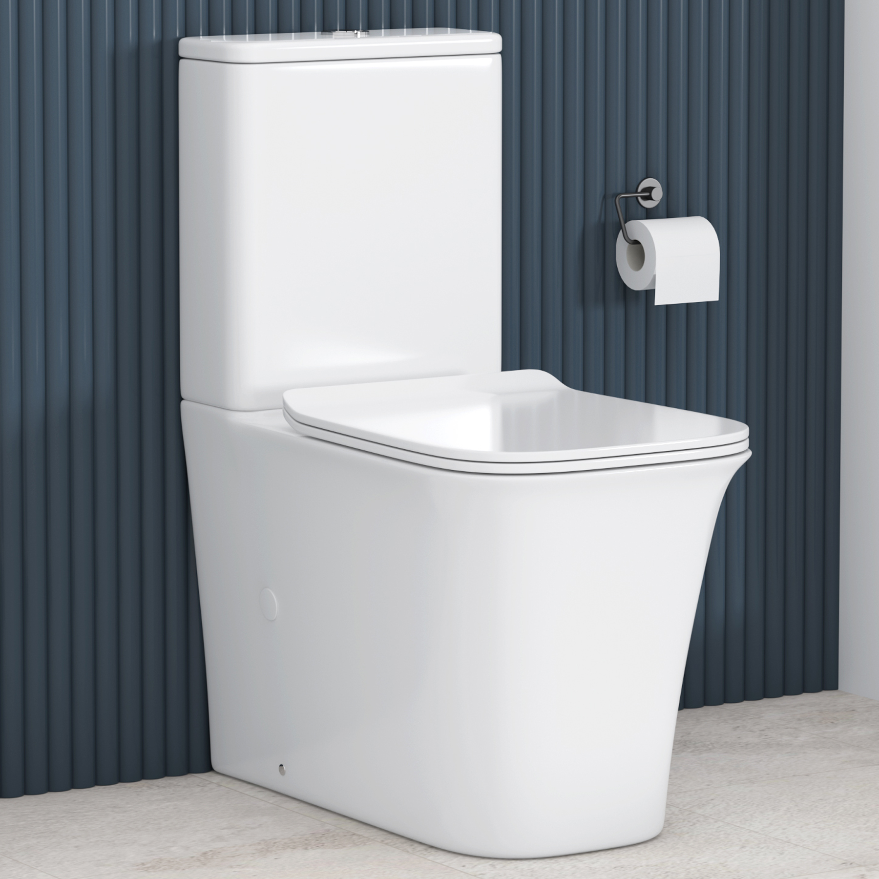 Orion Close Coupled Rimless Toilet and Slim Soft Close Seat with ...